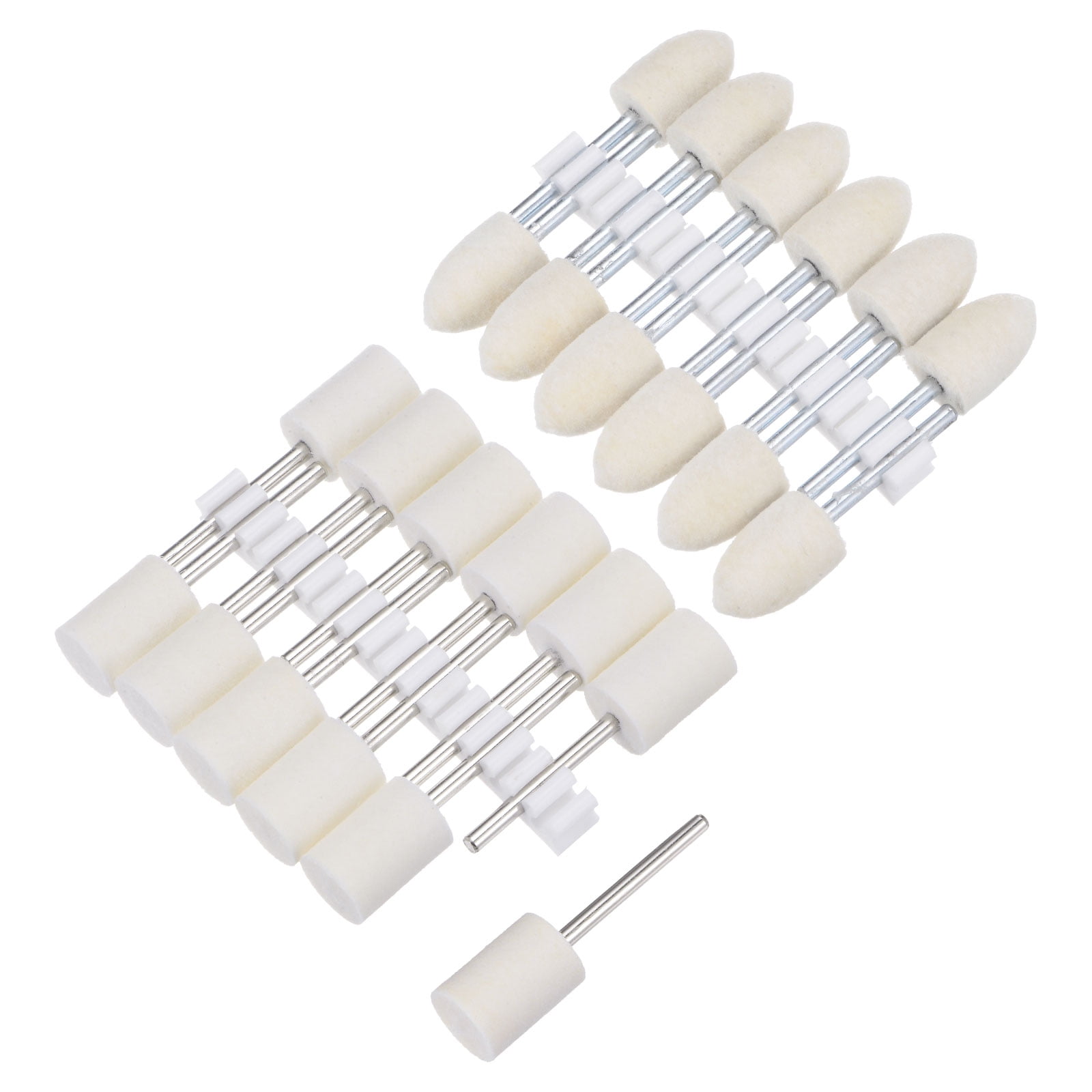Uxcell 12mm Wool Felt Mounted Points Conical Cylindrical Polishing ...