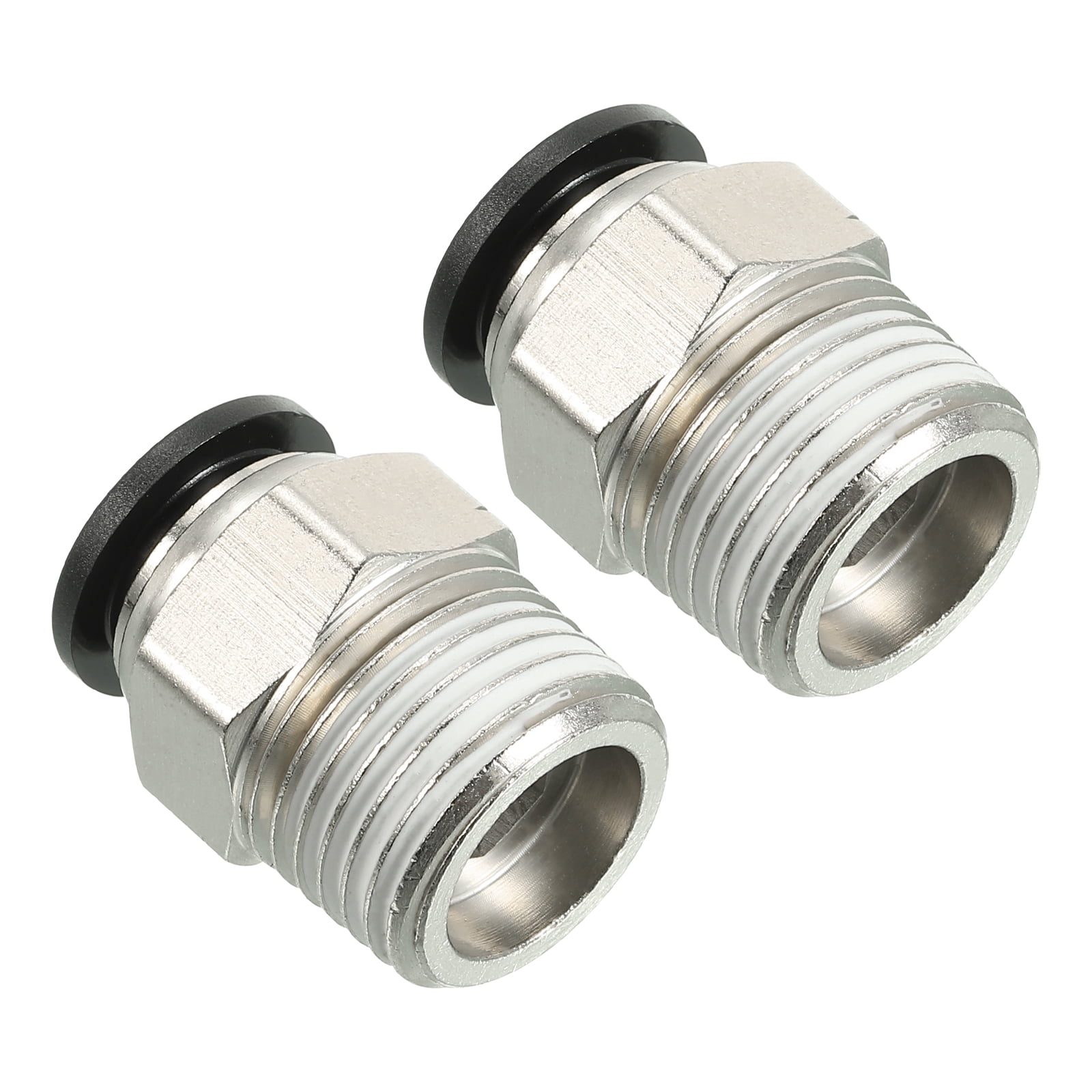 Uxcell 12mm x 1/2"NPT Male Thread Push to Connect Fittings Pneumatic Air line Quick Connect ...