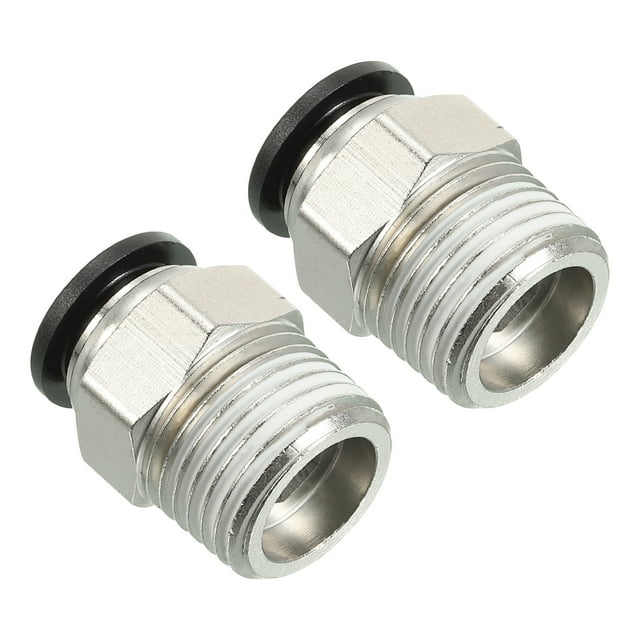 Uxcell 12mm x 1/2"NPT Male Thread Push to Connect Fittings Pneumatic Air line Quick Connect ...