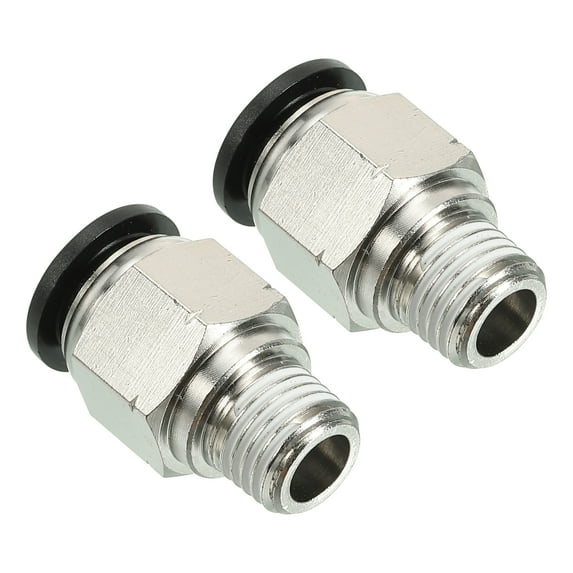 Uxcell 12mm x 1/4"NPT Male Thread Push to Connect Fittings Pneumatic ...