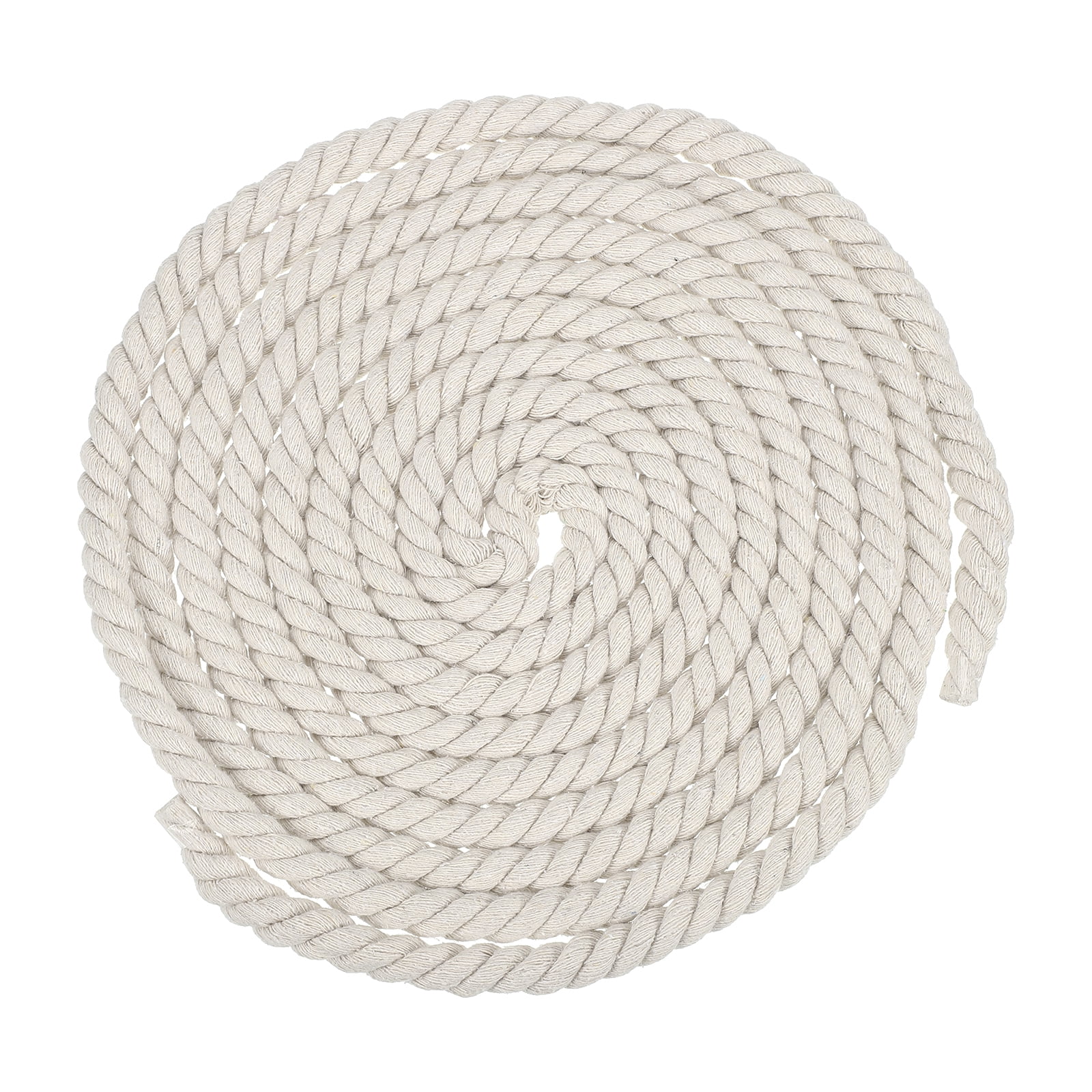 Uxcell 12mm x 13 Feet White Cotton Rope,3 Strand Clothes Line Outdoors ...