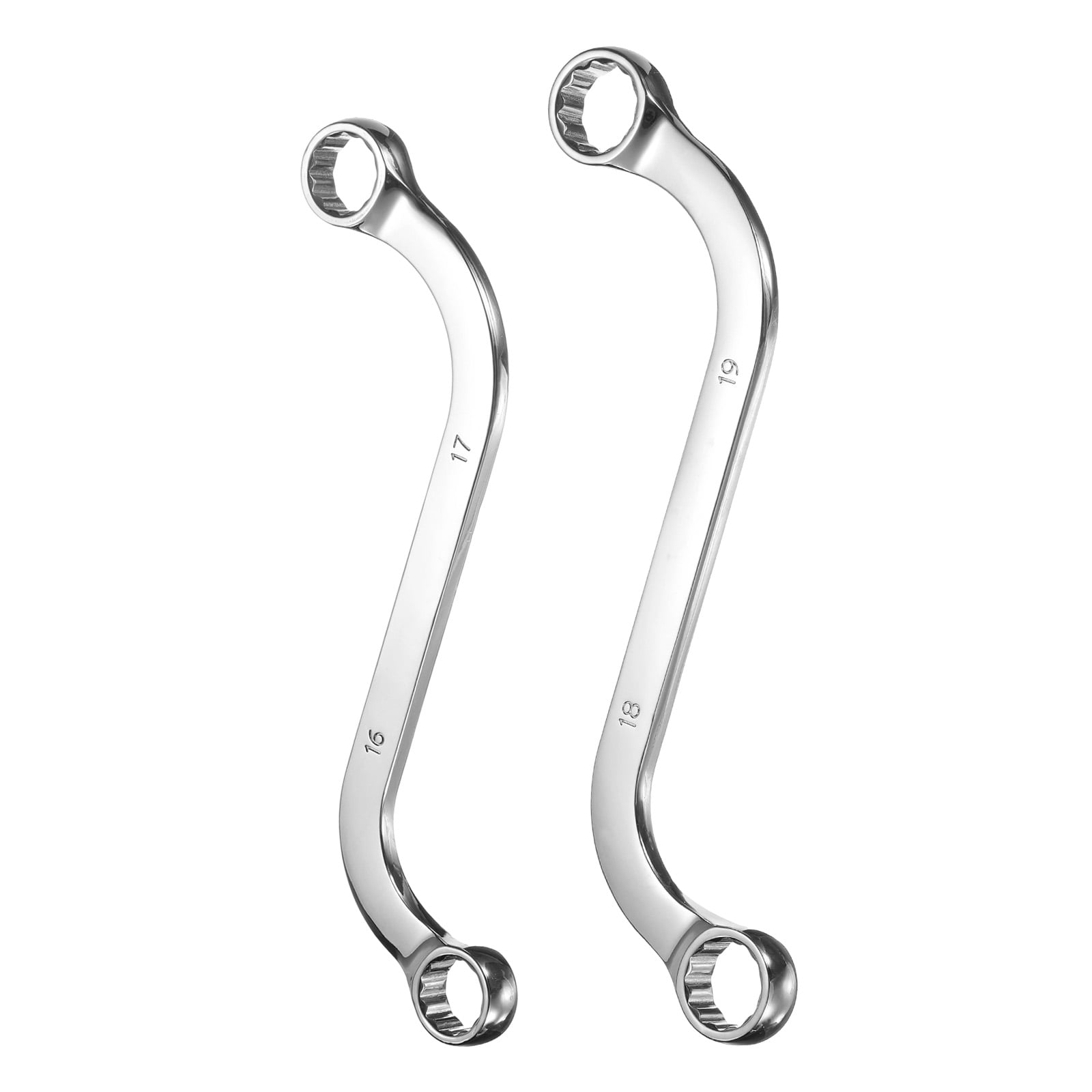 Uxcell 16mm x 17mm/18mm x 19mm Metric 12-Point S-Style Box Wrench ...