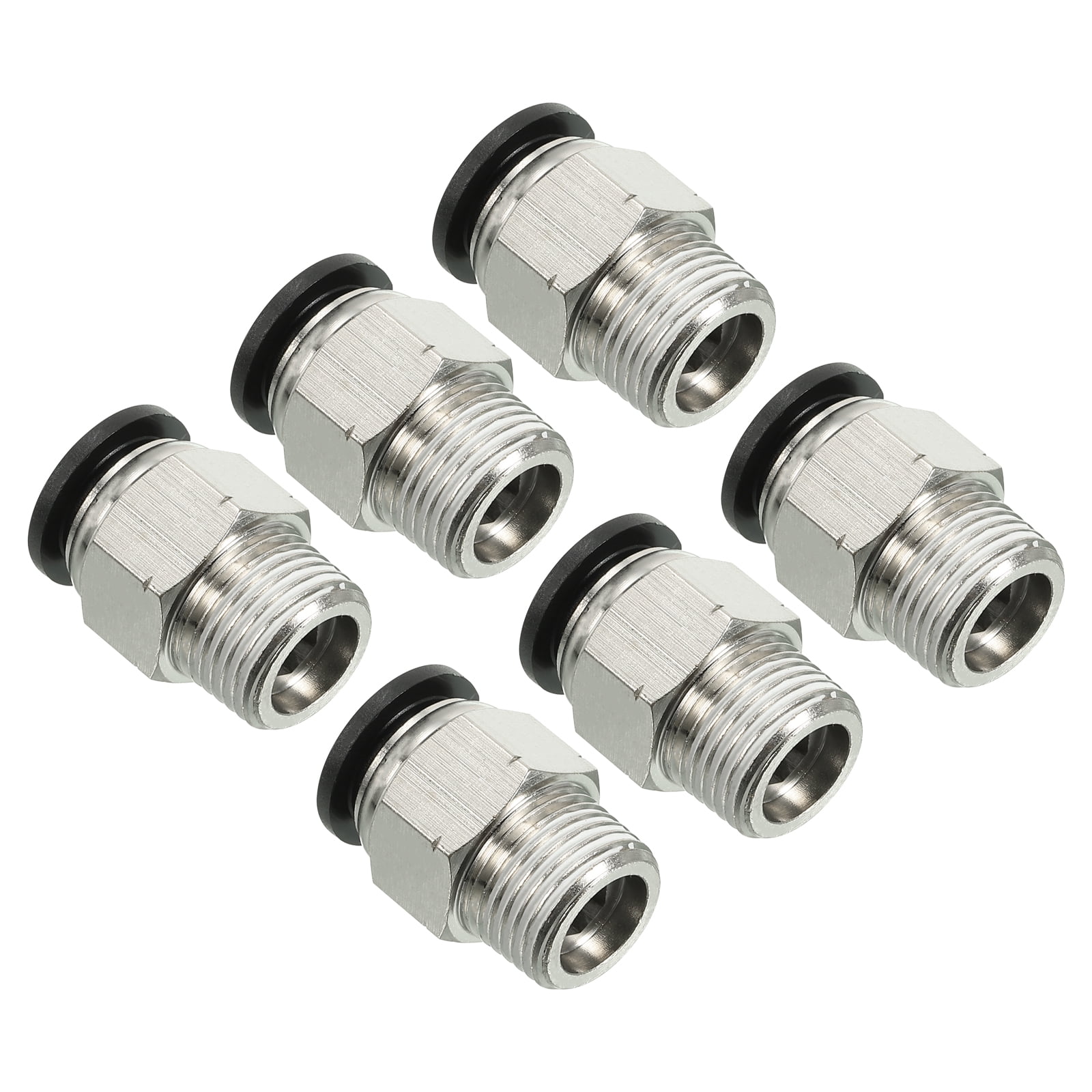 Uxcell 12mm x 3/8"NPT Male Thread Push to Connect Fittings Pneumatic ...