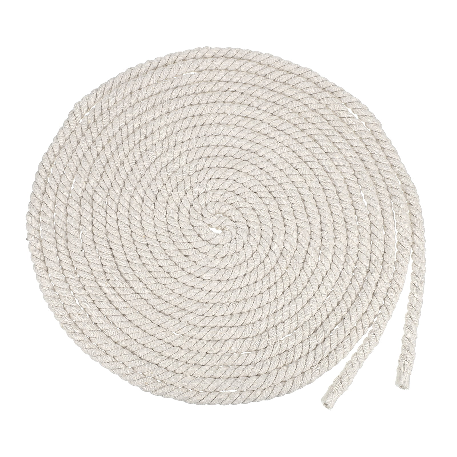 Uxcell 12mm x 32.8 Feet White Cotton Rope,3 Strand Clothes Line ...