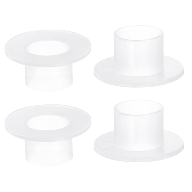 Uxcell 12mmx13.6mmx11.2mm Flanged Sleeve Bearings Nylon Bushings, White ...