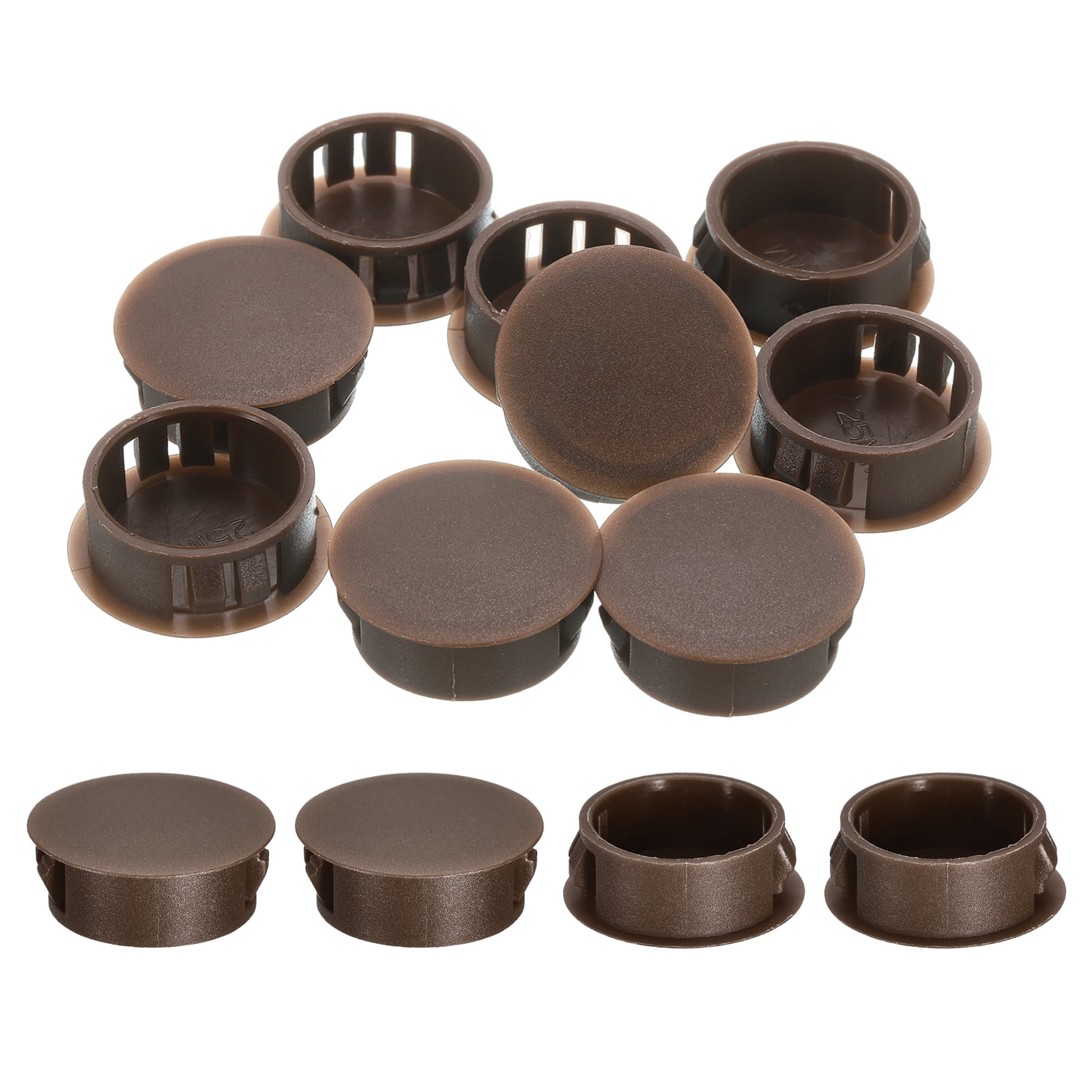 Uxcell 12pack 25mm(1") Nylon Hole Plugs, Flush Type Panel Round Snap In ...