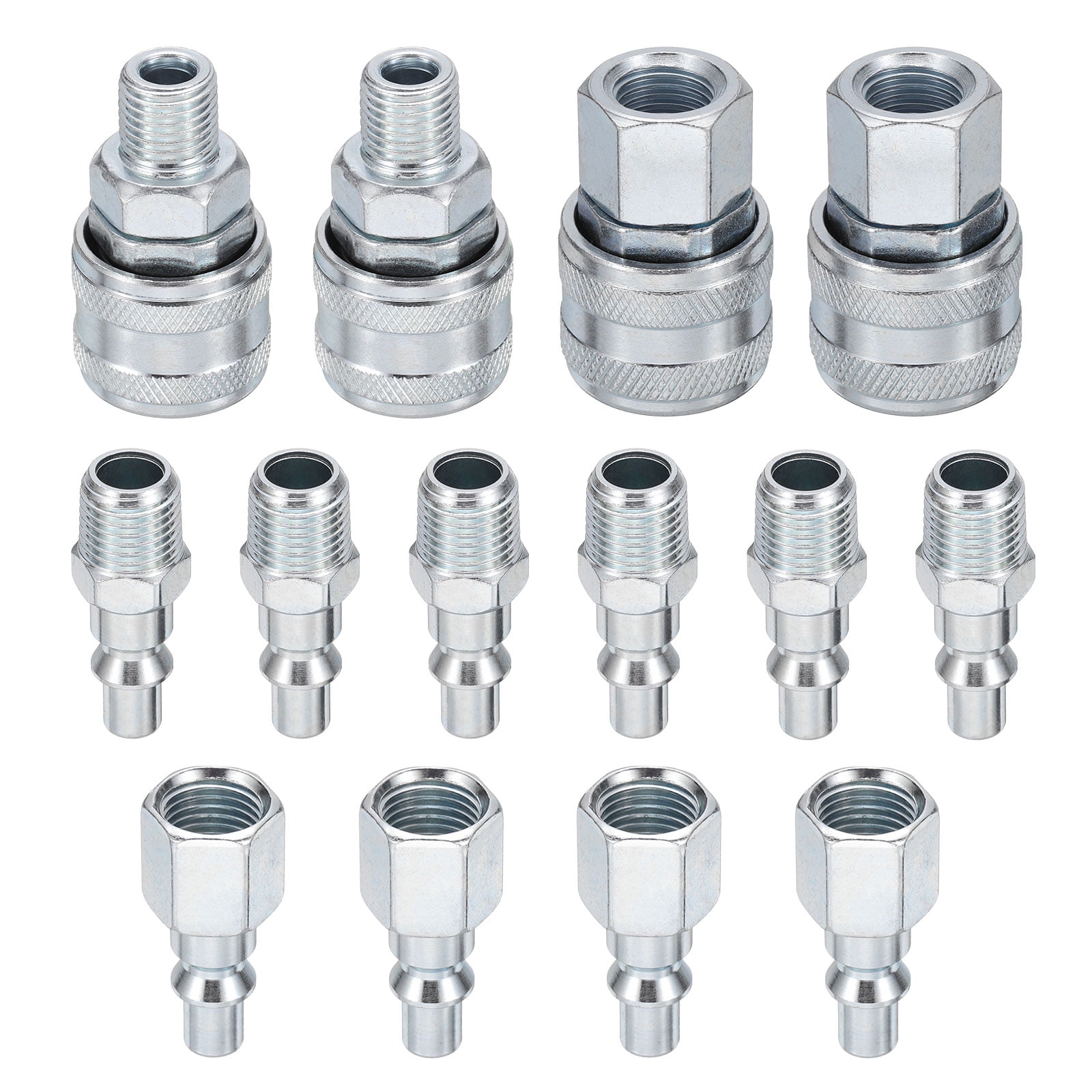 Uxcell 12pcs 1/4" NPT Air Coupler & Plug Kit A Style Female Male ...