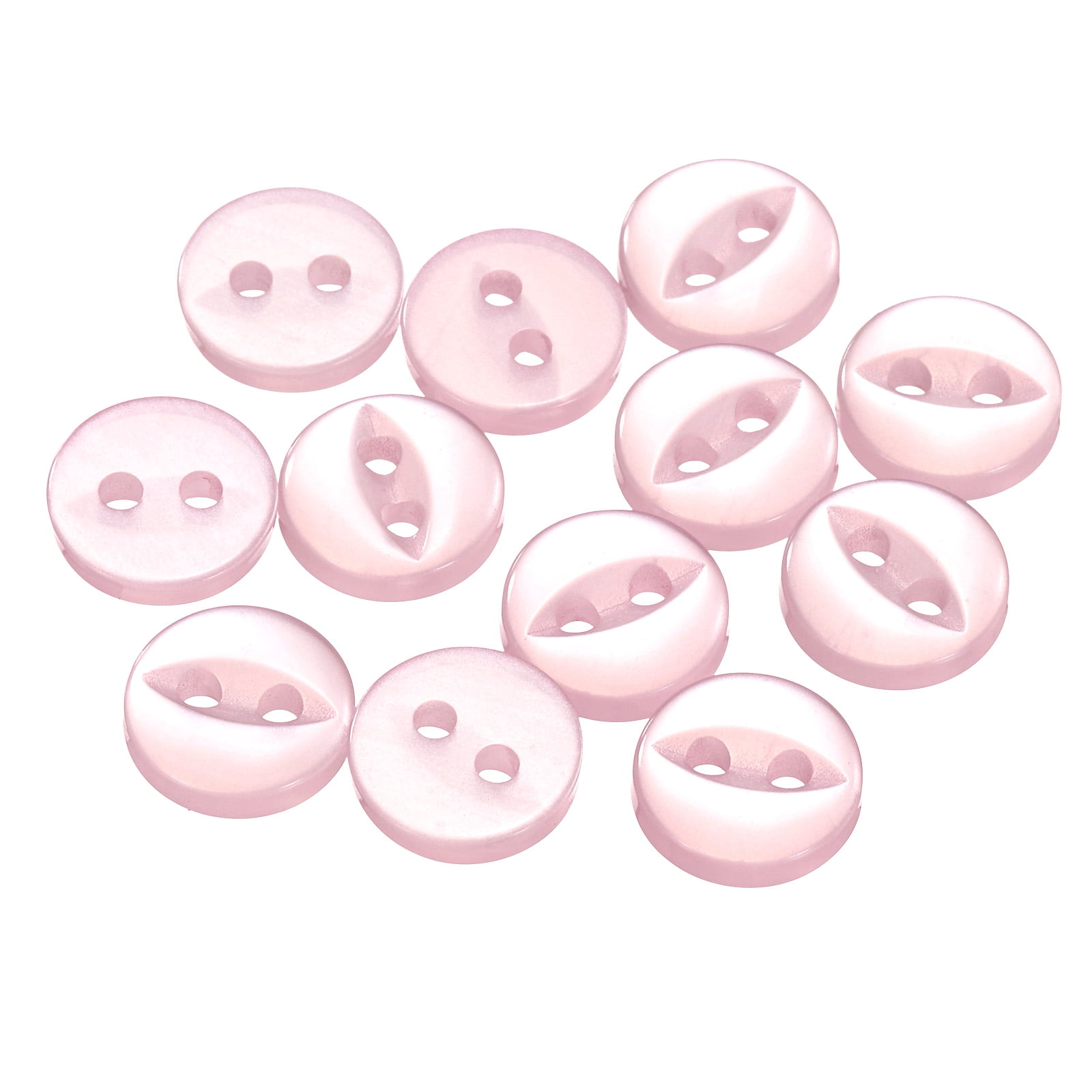 Uxcell 12pcs 14L Pink Round Sewing Buttons 9mm 11/32" Resin 2-Hole Fish ...