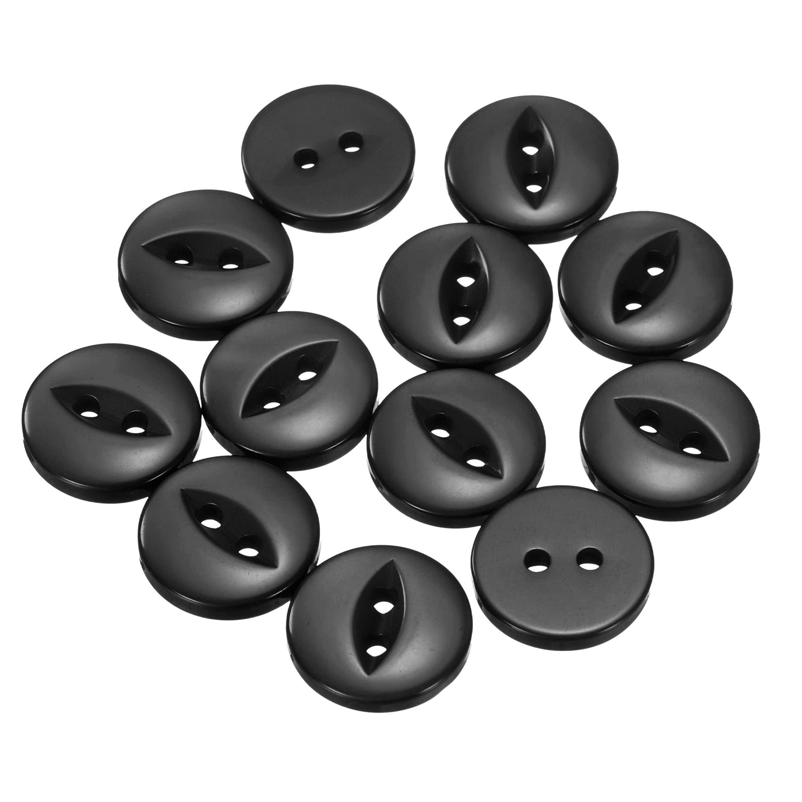 Uxcell 12pcs 24L Black Round Sewing Buttons 15mm 5/8