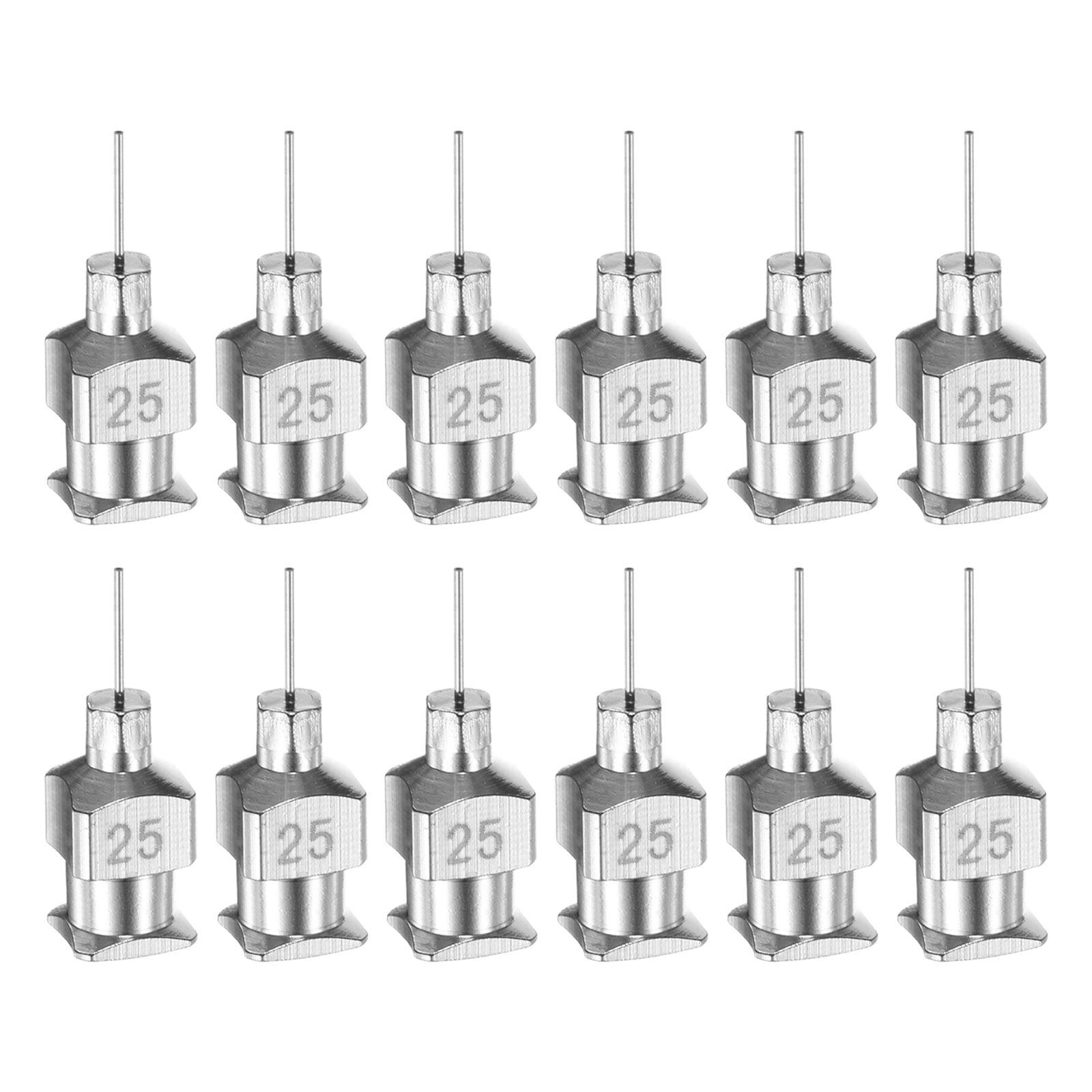 Uxcell 12pcs 25G Stainless Steel Dispensing Needles, 1/4" Glue Needle ...