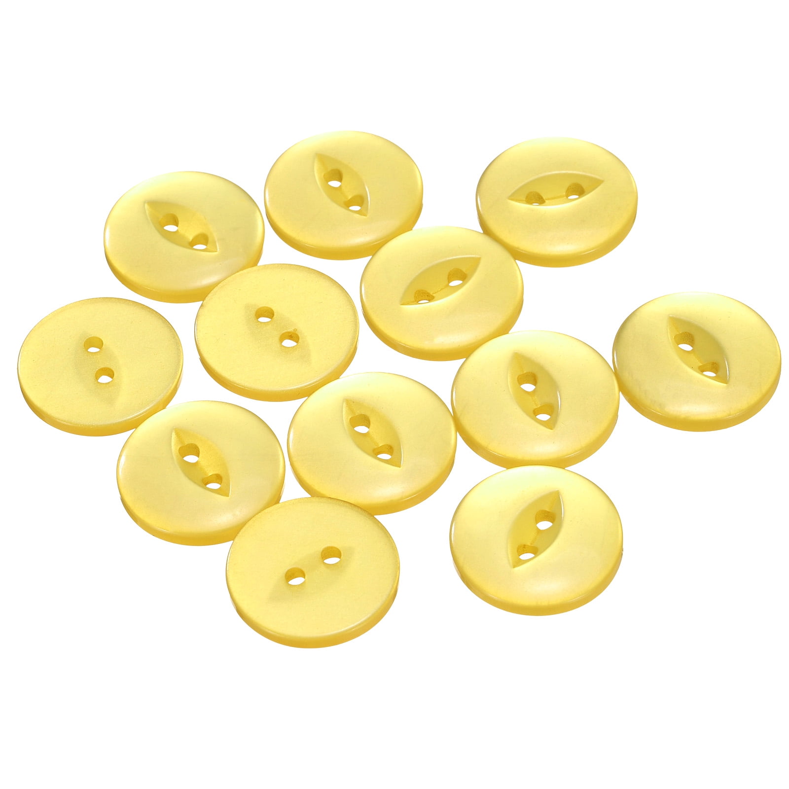 Uxcell 12pcs 32L Yellow Round Sewing Buttons 20mm 4/5" Resin 2-Hole ...