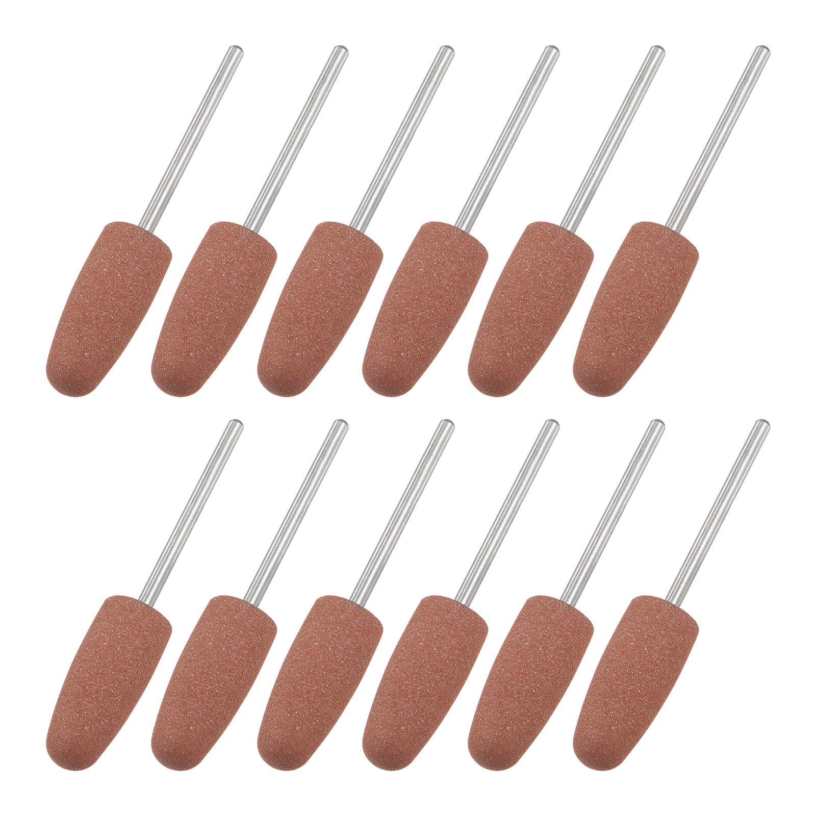 Uxcell 12pcs 80 Grits Abrasive Mounted Stone 2.35mm Shank 10mm Dia ...