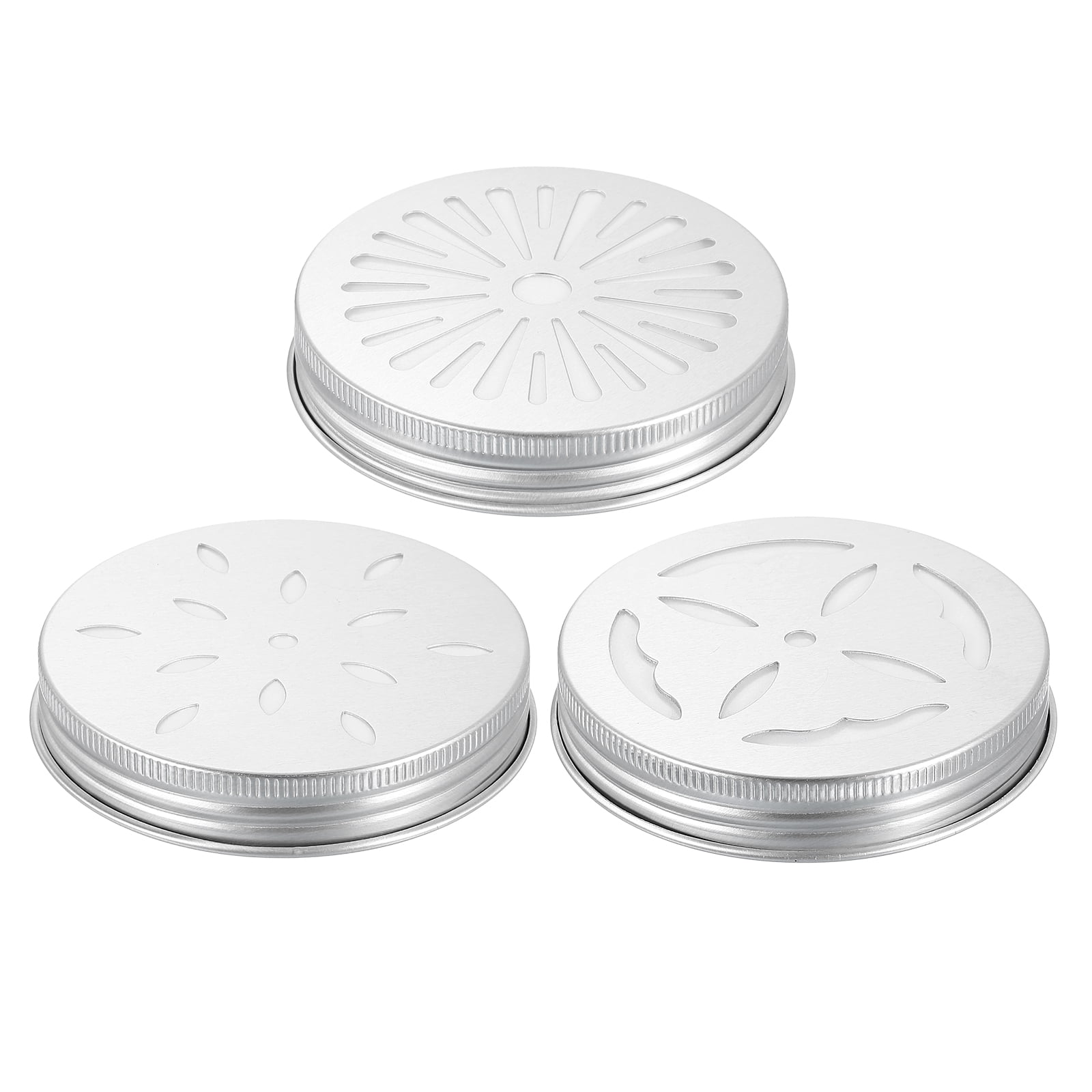 Uxcell 12pcs Aluminium Hollow Jar Lids 68mm Replacement Mason Jar ...