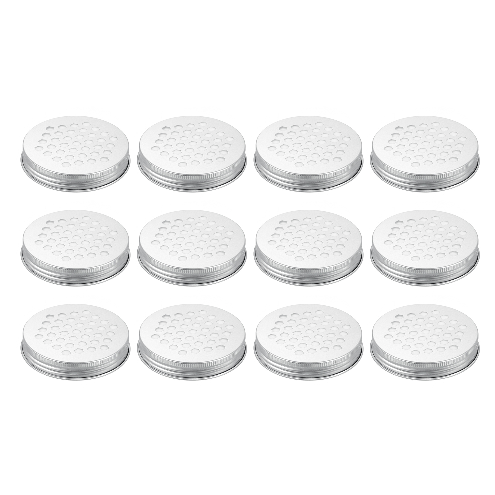 Uxcell 12pcs Aluminium Hollow Jar Lids 68mm Replacement Mason Jar ...