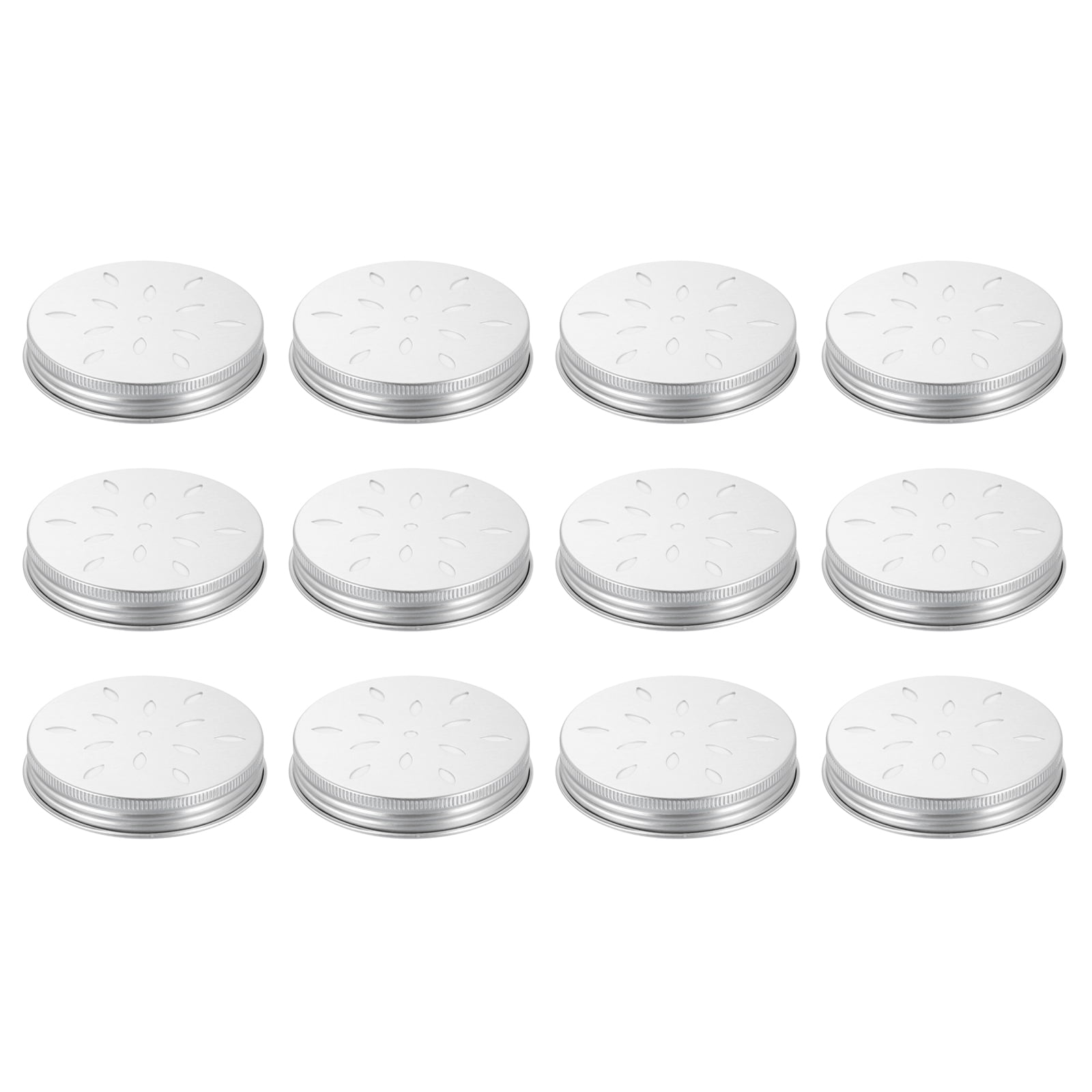 Uxcell 12pcs Aluminium Hollow Jar Lids 68mm Replacement Mason Jar ...