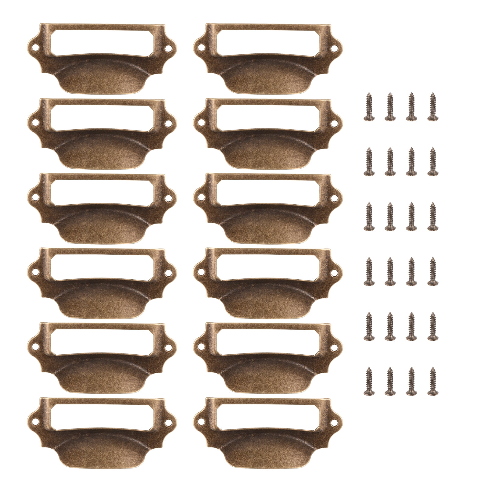 Uxcell 12pcs Brushed Cup Handle with Screw for Drawer Dresser Cupboard ...