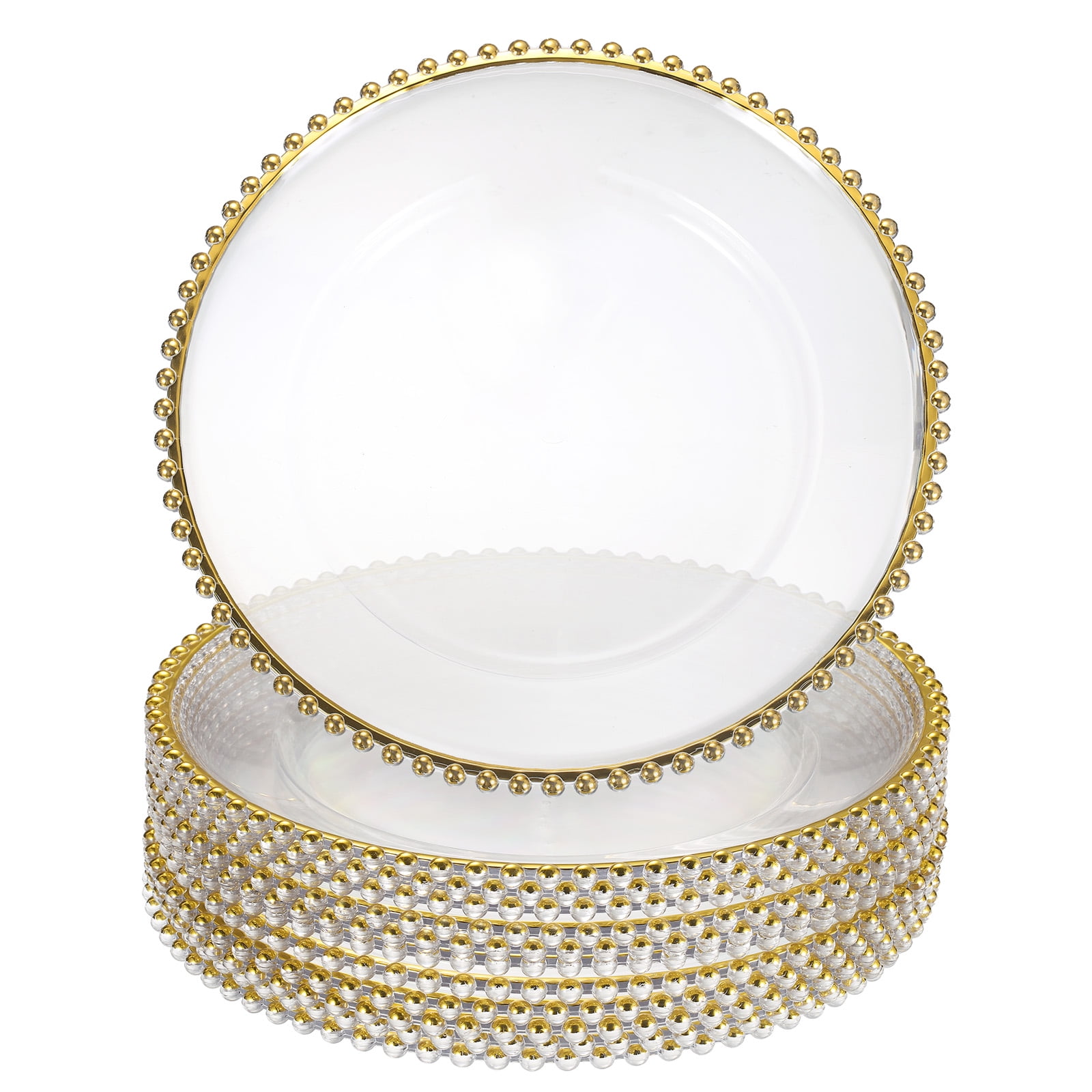 Uxcell 12pcs Clear Charger Plates Bulk, 13" Plastic Round Charger ...