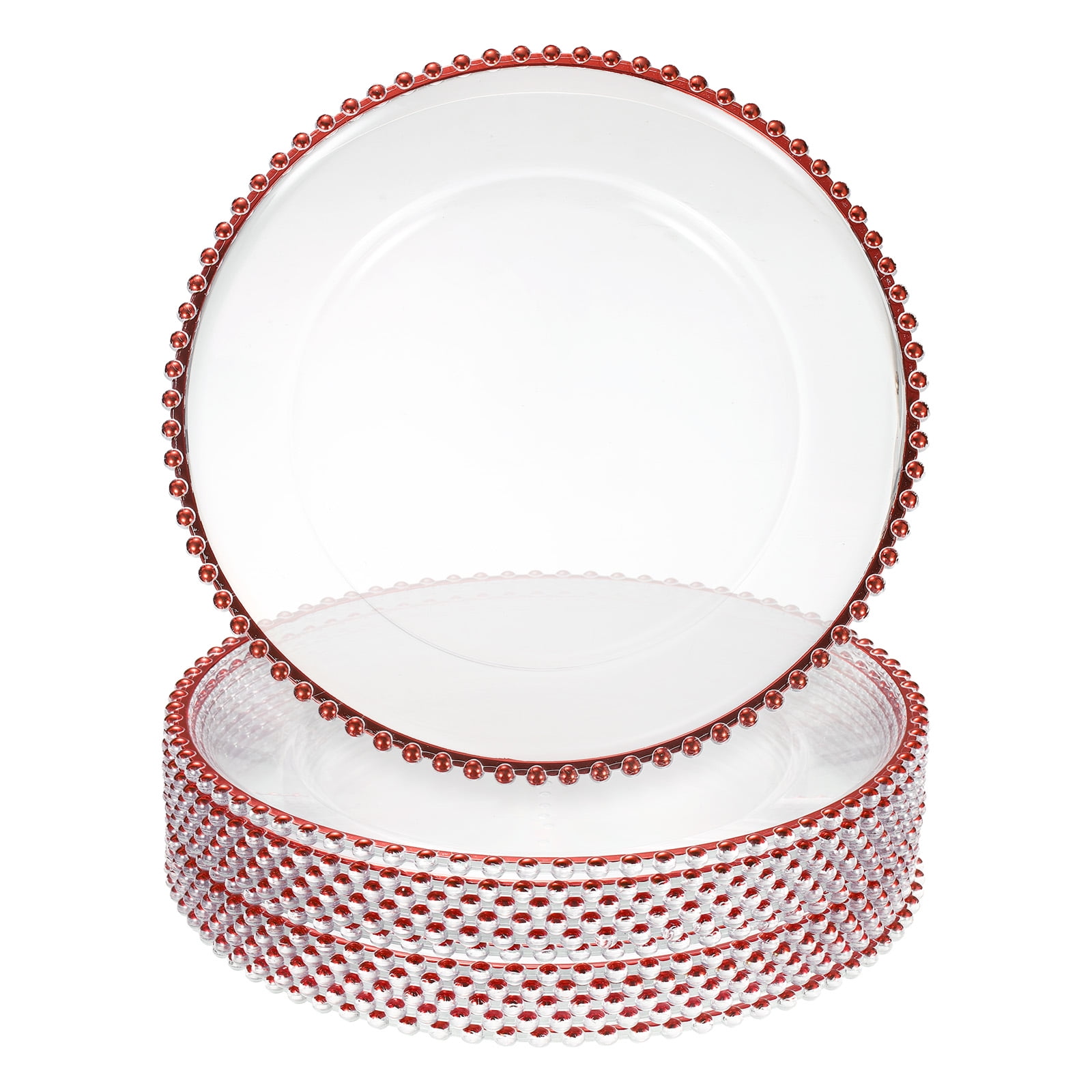 Uxcell 12pcs Clear Charger Plates Bulk, 13" Plastic Round Charger ...