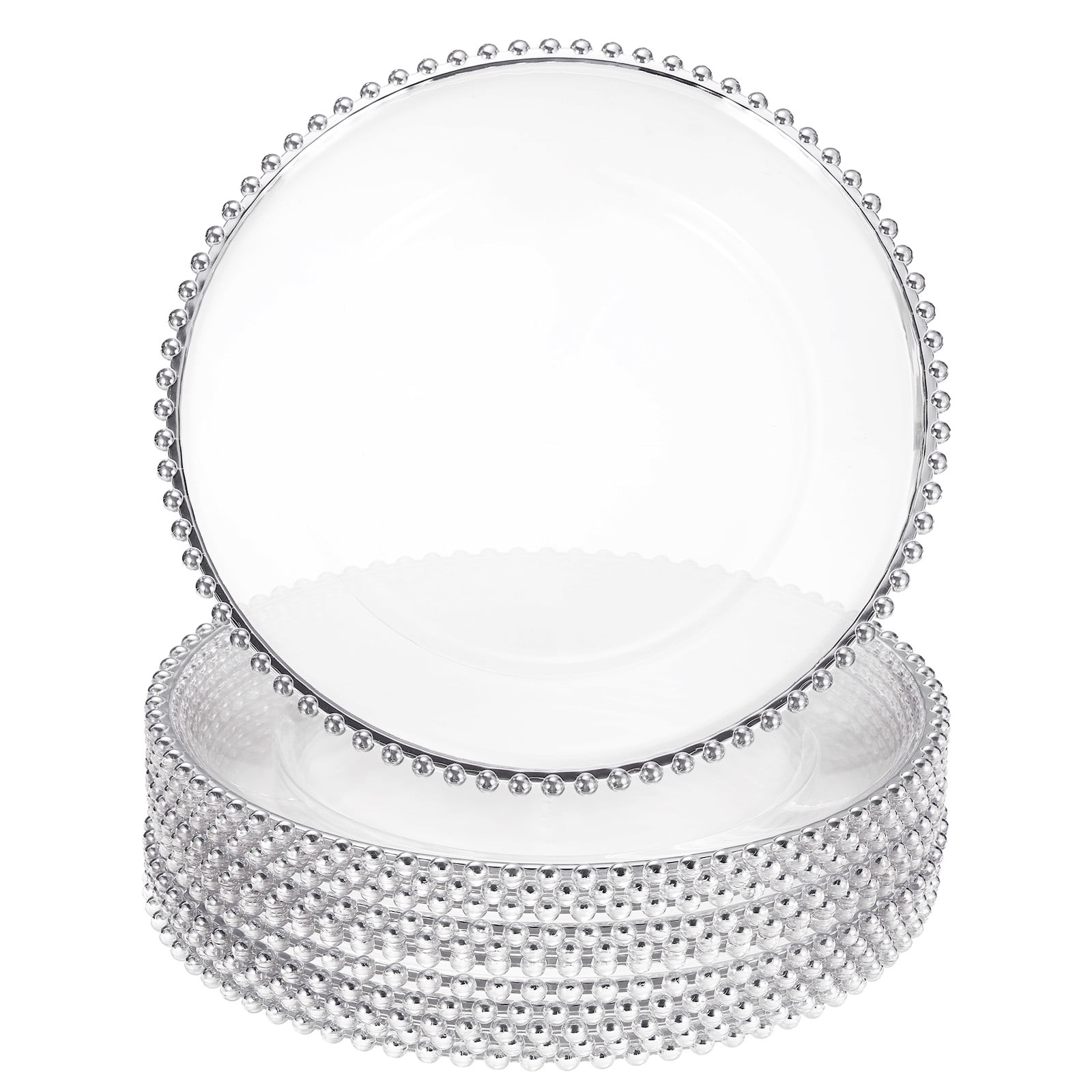 Uxcell 12pcs Clear Charger Plates Bulk, 13" Plastic Round Charger ...