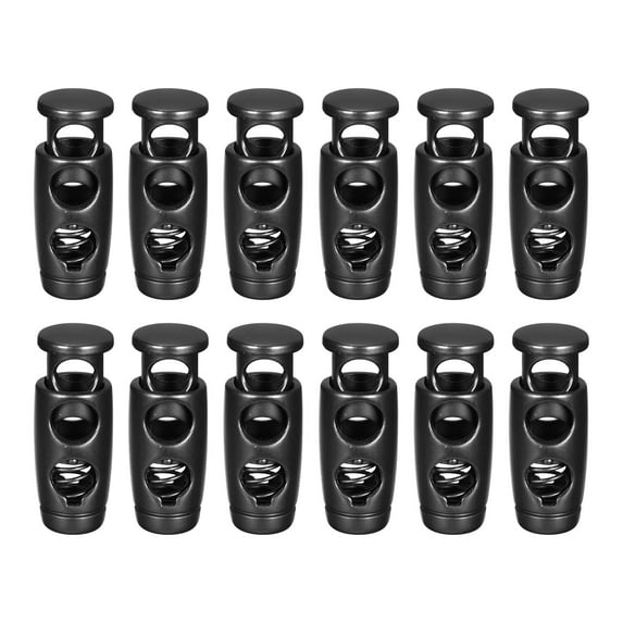 Uxcell 12pcs Double Hole Spring Loaded Elastic Drawstring Rope Cord ...
