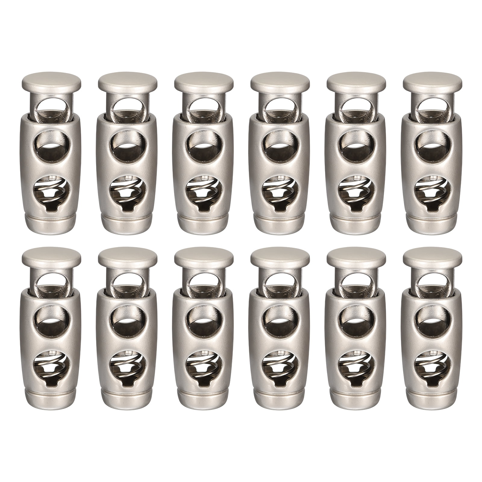 Uxcell 12pcs Double Hole Spring Loaded Elastic Drawstring Rope Cord ...