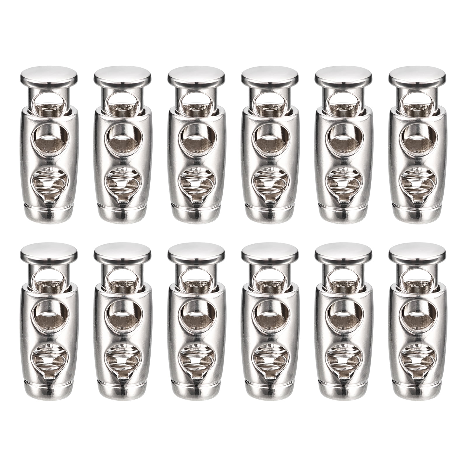 Uxcell 12pcs Double Hole Spring Loaded Elastic Drawstring Rope Cord ...