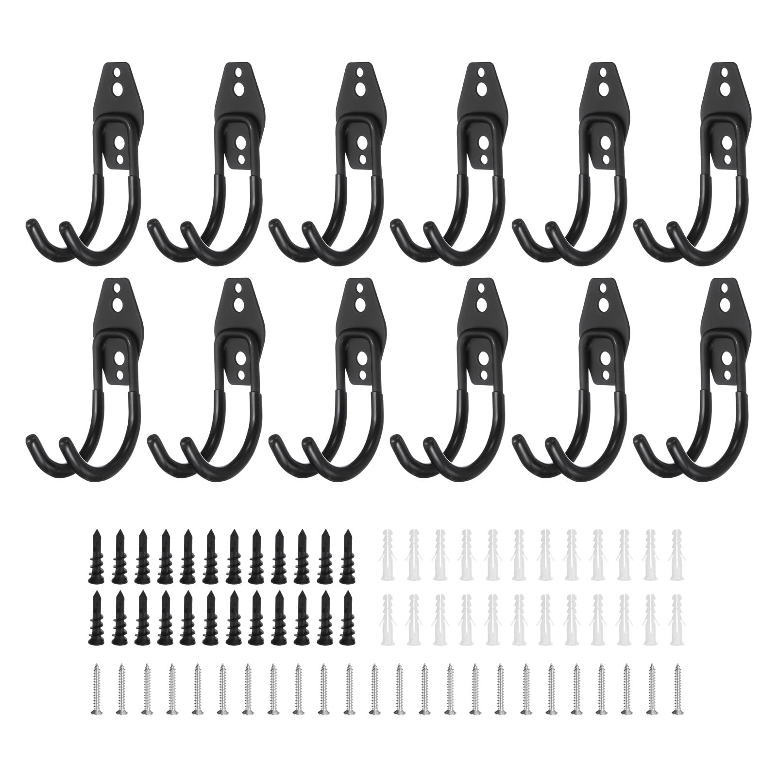 Uxcell 12pcs Garage Storage Hook 2.32" x 4.6" Metal Wall Mount Hanger ...