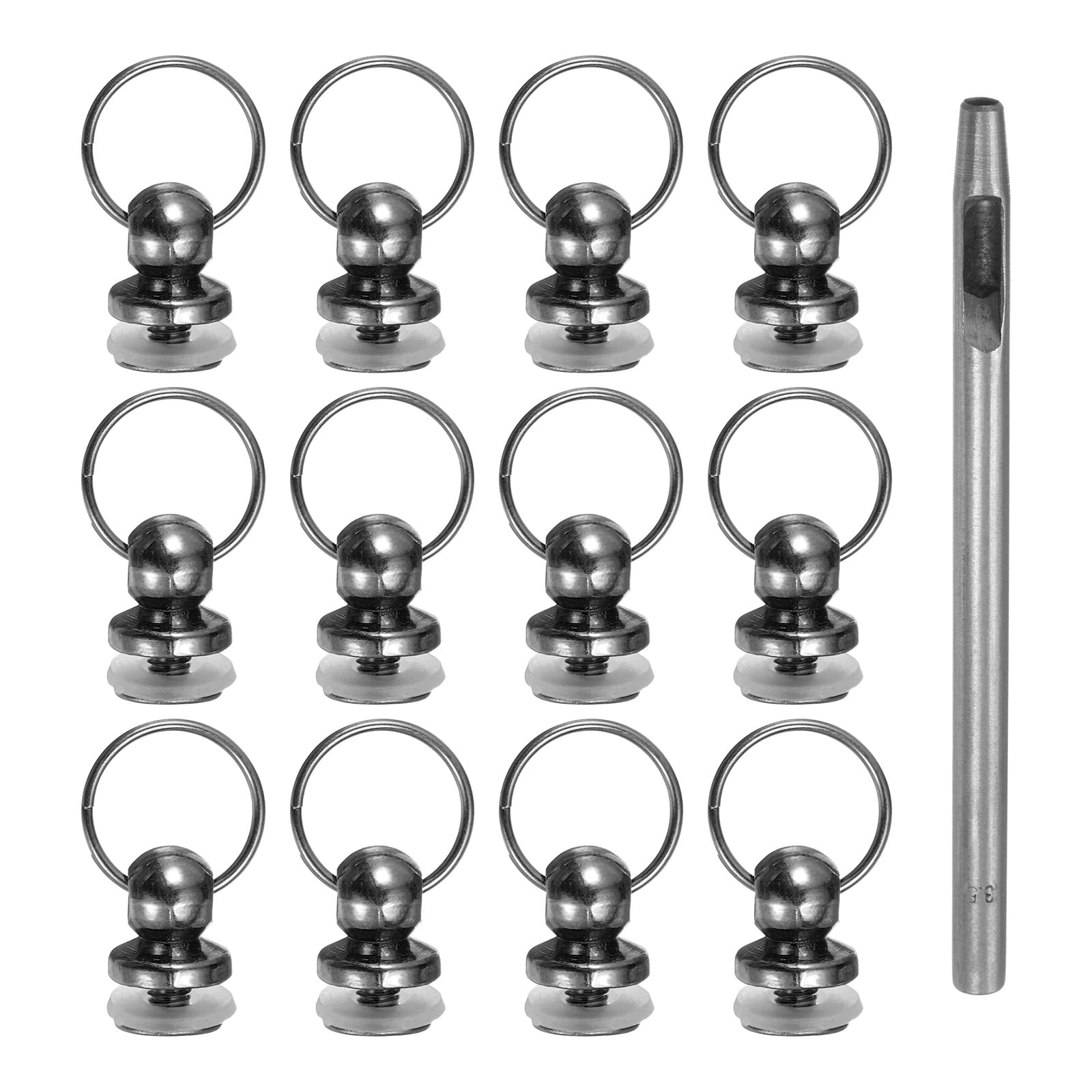 Uxcell 12pcs Metal Studs Rivets 7mm D-Ring Button Rivets with 3.5mm ...