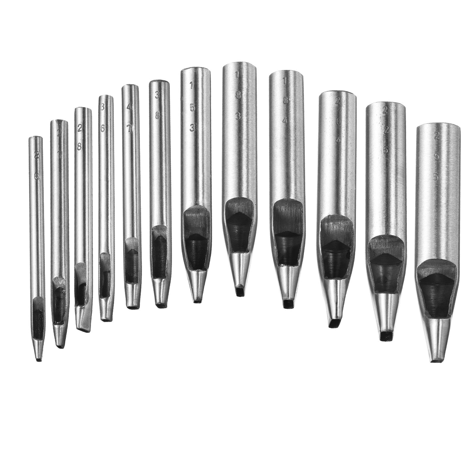 Uxcell 12pcs Oval Hole Punch Set 2mm-5mm Leather Hollow Cutter Kit ...