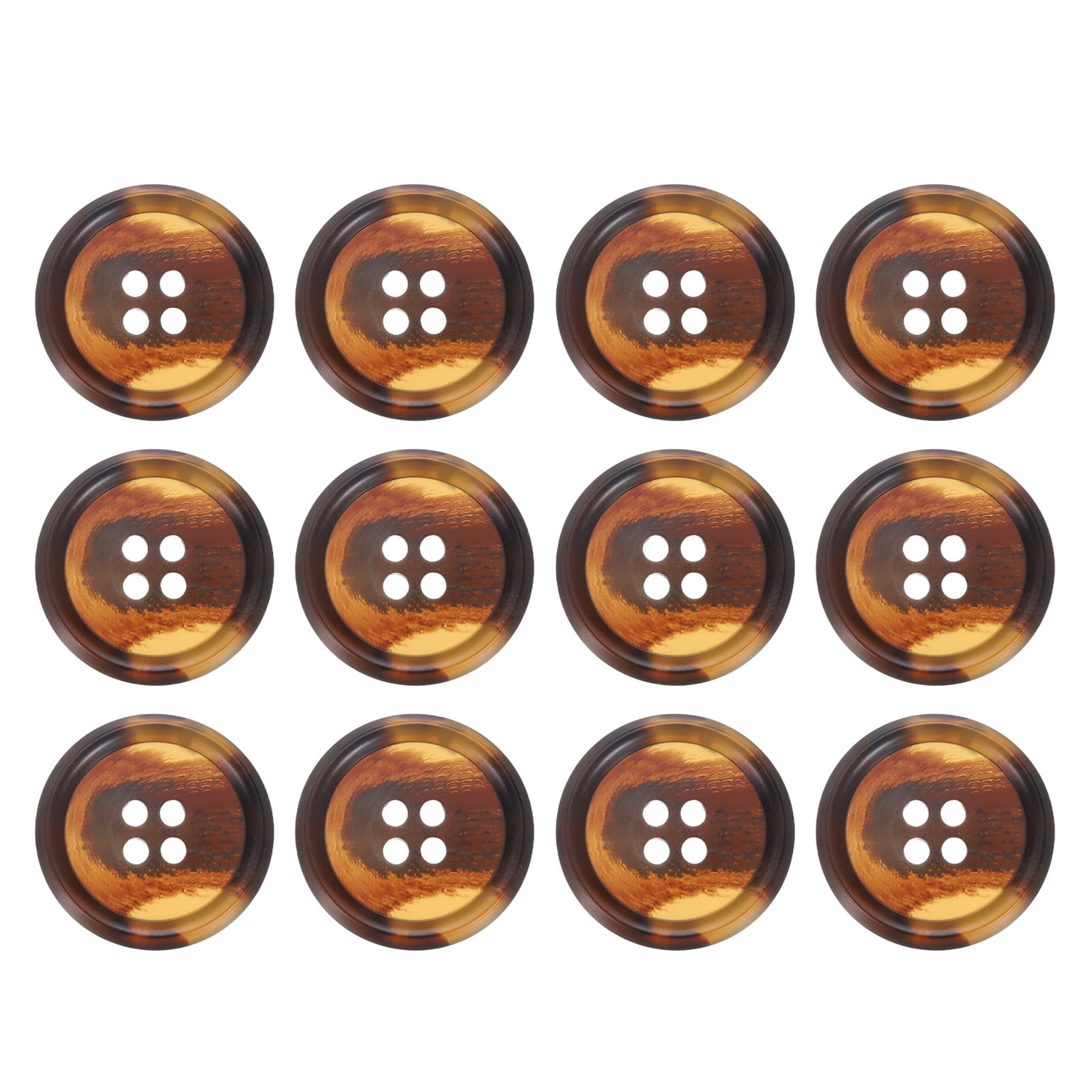 Uxcell 12Pcs Resin Sewing Button, 25mm 1 inch 4 Holes Round Buttons for ...