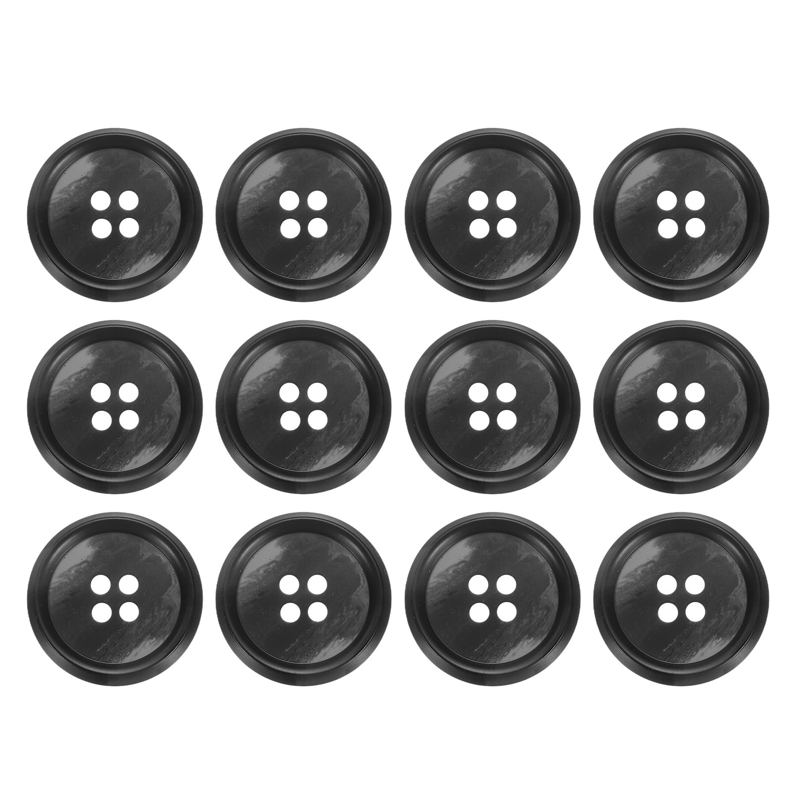 Uxcell 12Pcs Resin Sewing Button, 28mm 1 1/8 inch 4 Holes Round Buttons ...