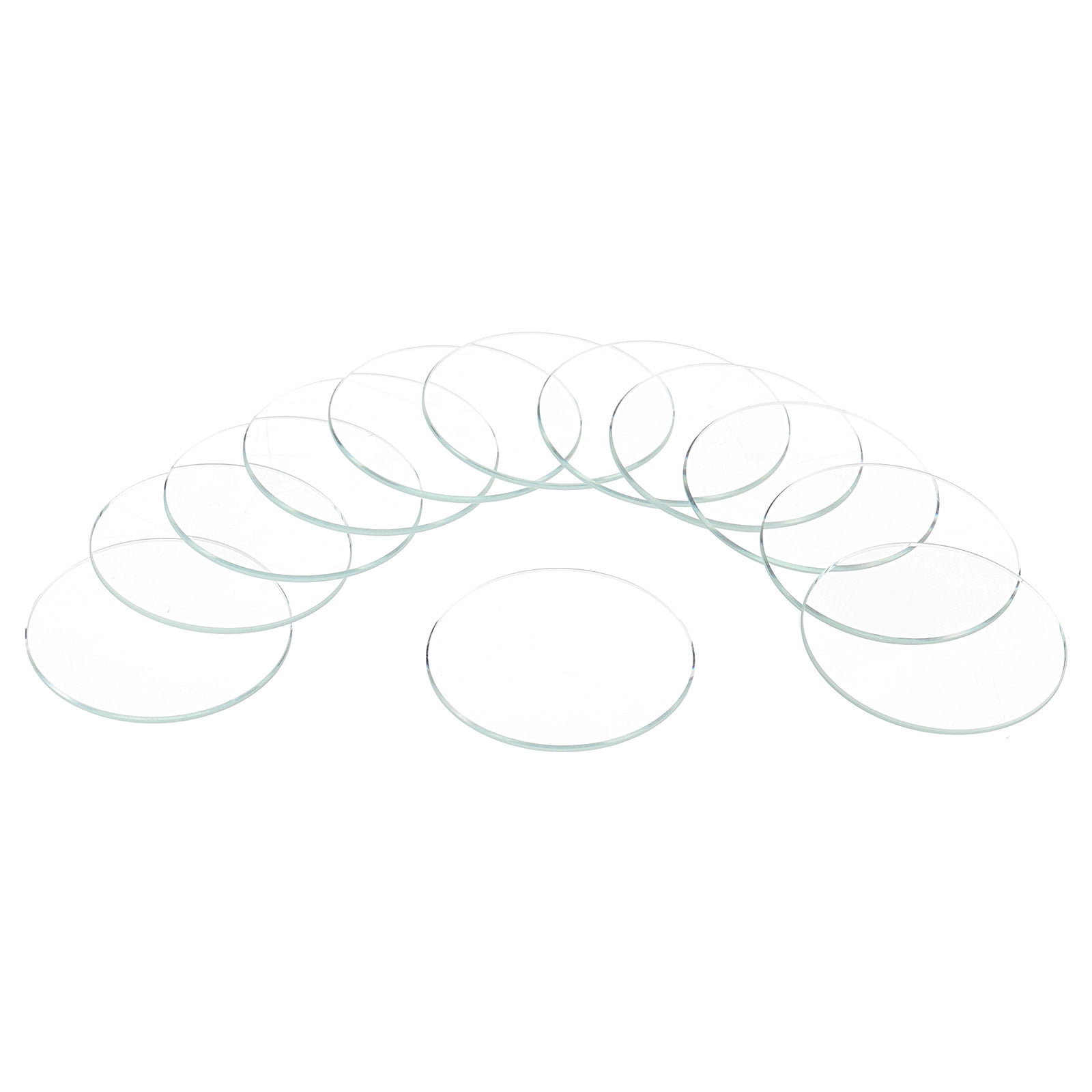 Uxcell 12pcs Watch Crystal Glass Lens, 35.5mm Flat Round Glasses ...