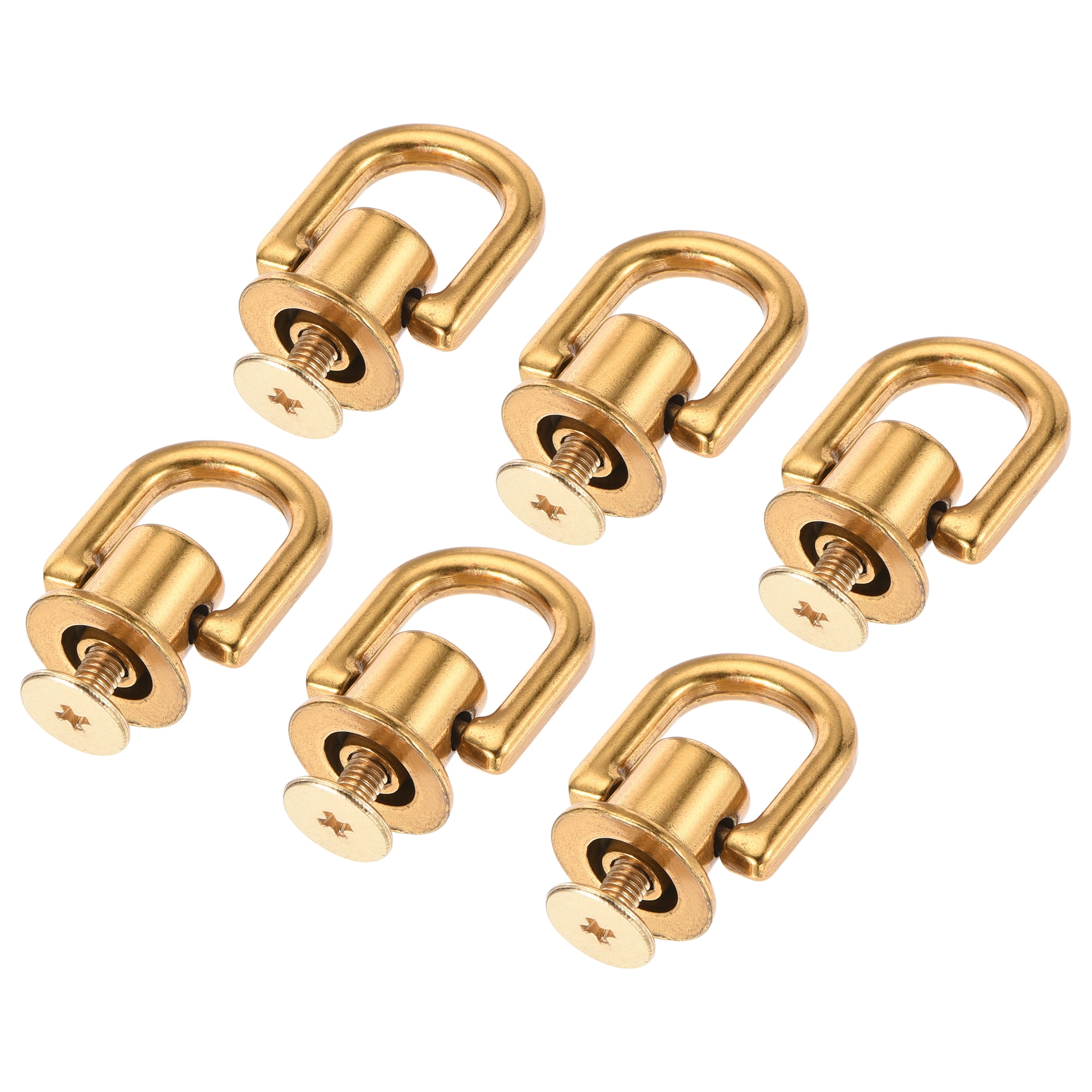 Uxcell 12x10mm Button Studs with D Ring Zinc Alloy Electroplating Light ...