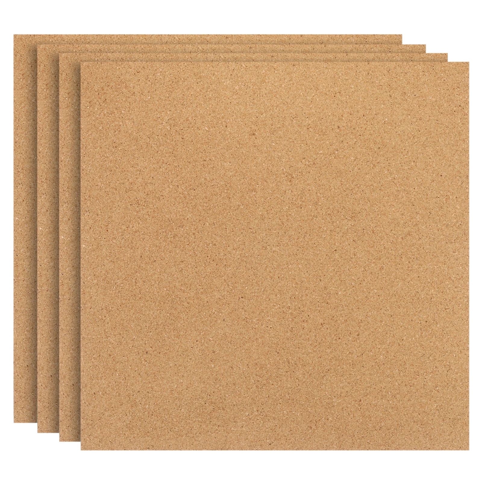 Uxcell 12x12" 1/4" Thick Cork Board Tiles, 4 Pack Self Adhesive Square ...