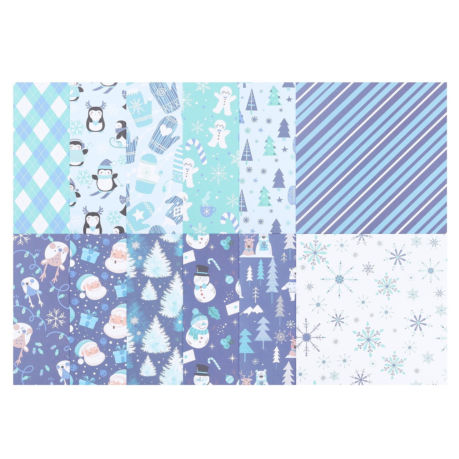 Uxcell 12x12Inch Scrapbook Paper, 24 Sheet Double-Sided Snowflake Craft ...