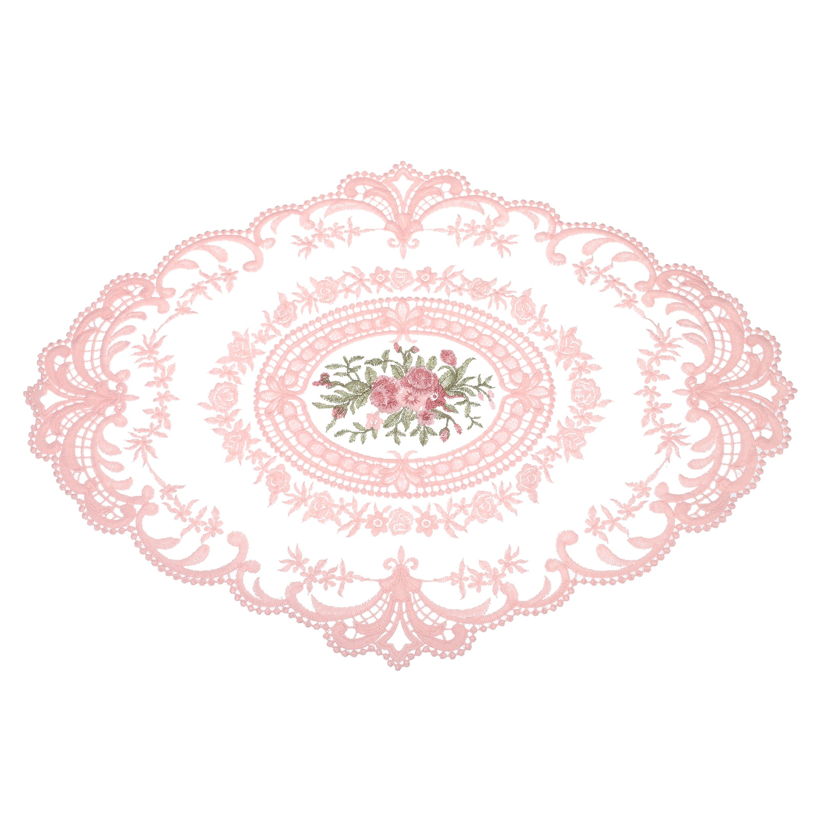 Uxcell 12.2 x 16.5 inch Retro Lace Placemat Oval French Crochet Doilies ...