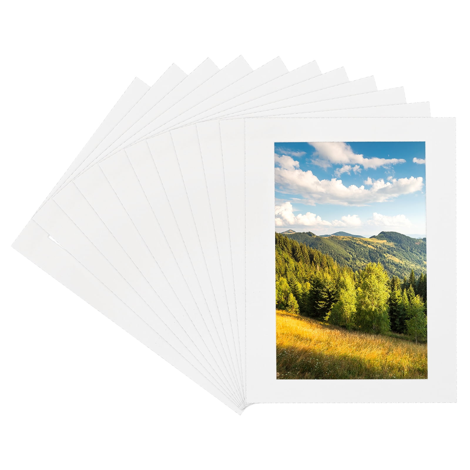Uxcell 12x17 Mat for 12x18 Photo, 11 Pack Precut Acid-Free Mat Board ...