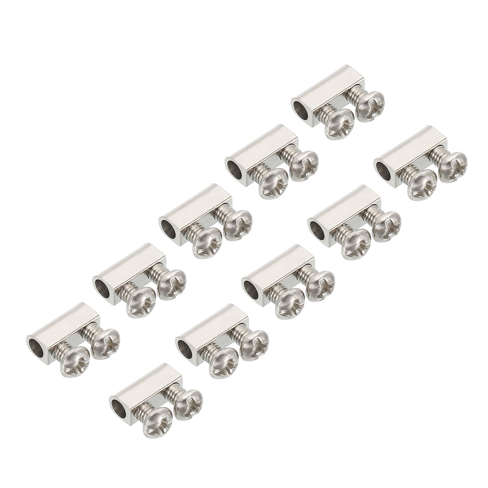 Uxcell 12x4.5x5.5mm Wire Rope Clips 3mm Double Holes Steel Wire Lock ...