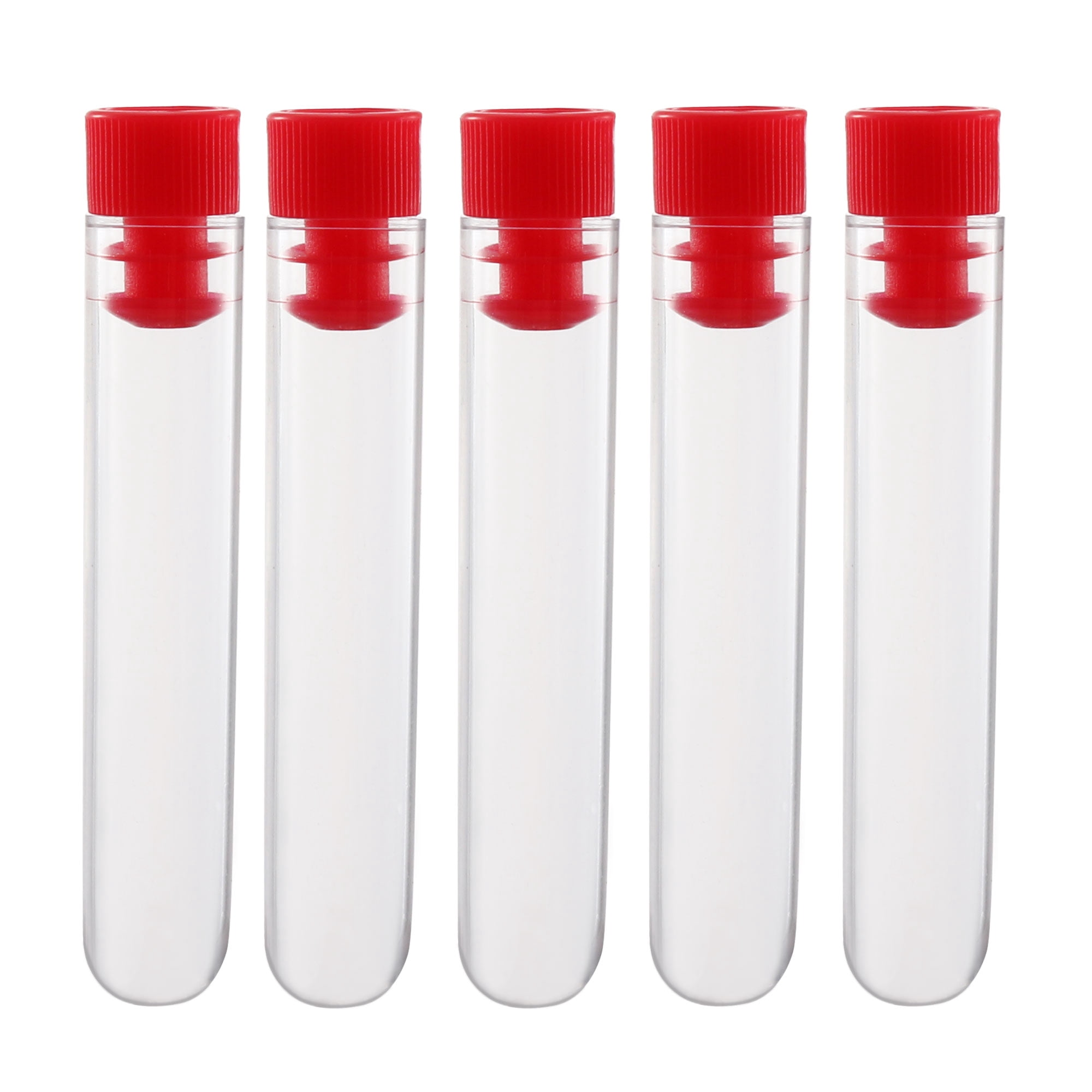 Uxcell 12x60mm Polystyrene Round Bottom Centrifuge Test Tubes Red 20 ...