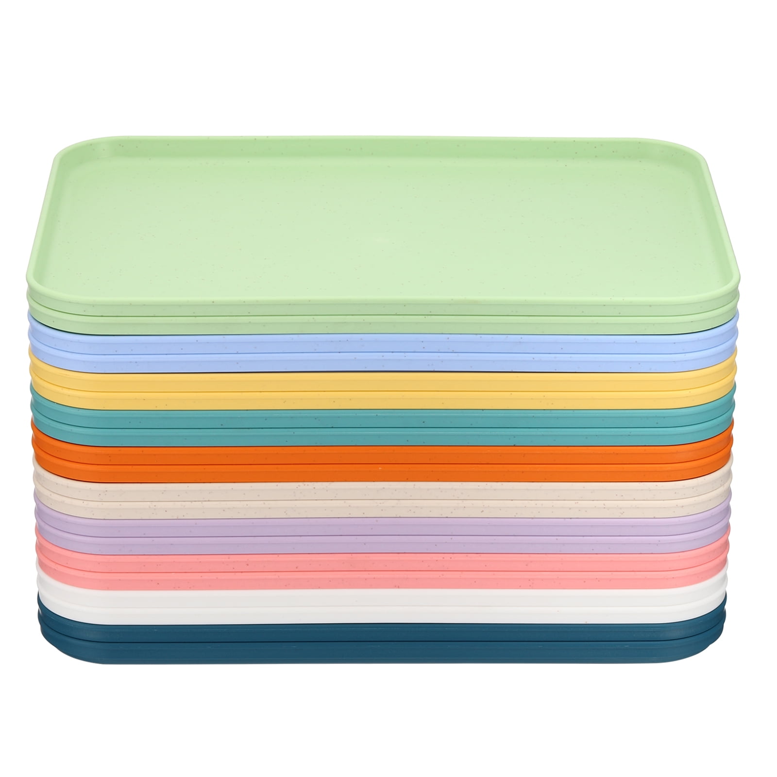 Uxcell 12x8.6" Fast Food Serving Tray, 20 Pack Bulk Plastic Reusable ...