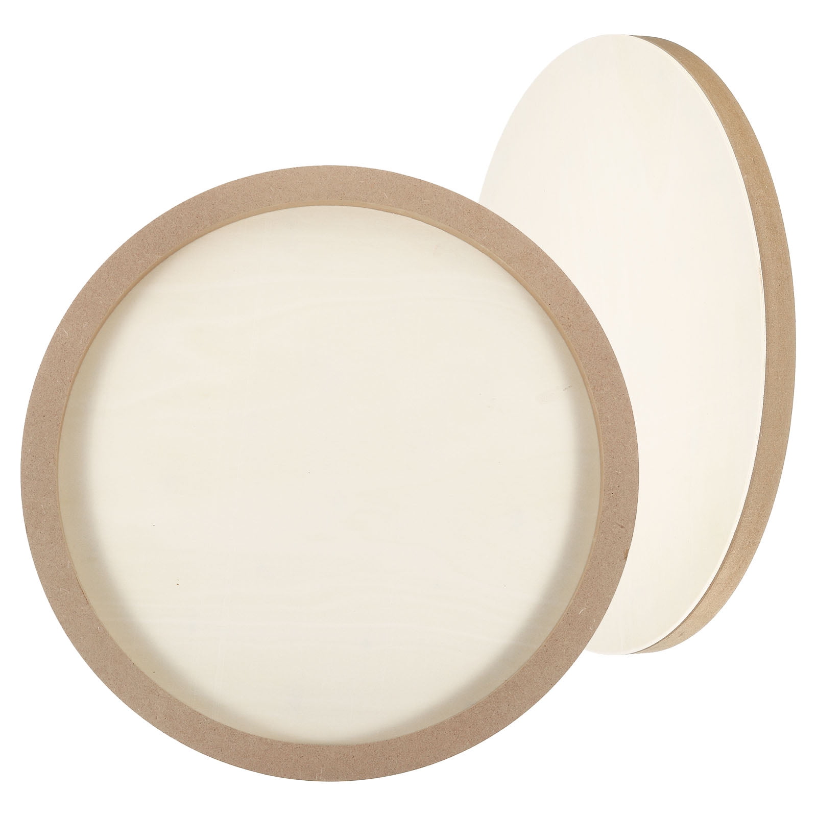 Uxcell 13.8" Wood Panels Board, 2Pcs Unfinished Round Wood Canvas Wood ...