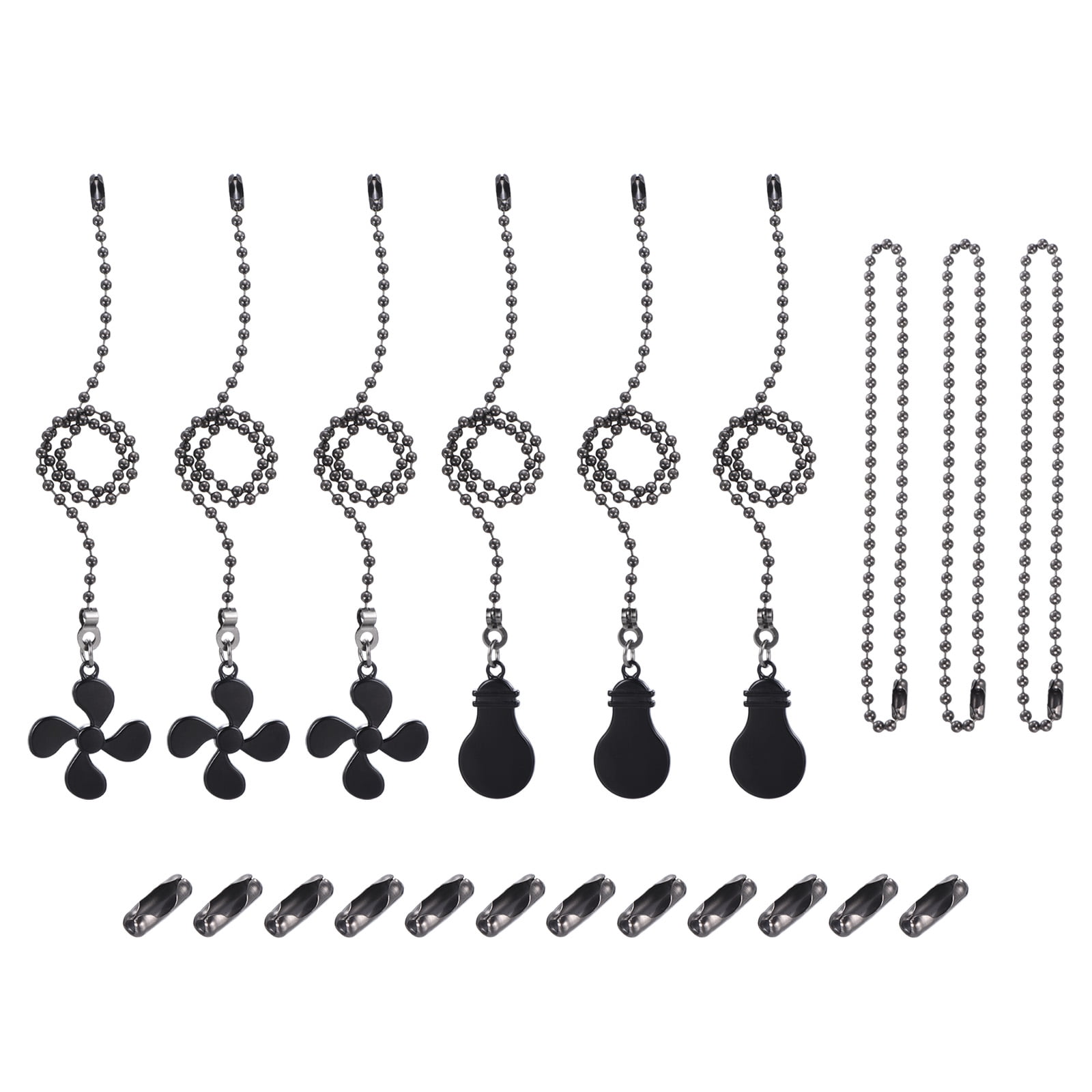 Uxcell 13" Ceiling Fan Pull Chain Set with Pull Loop Connectors ...