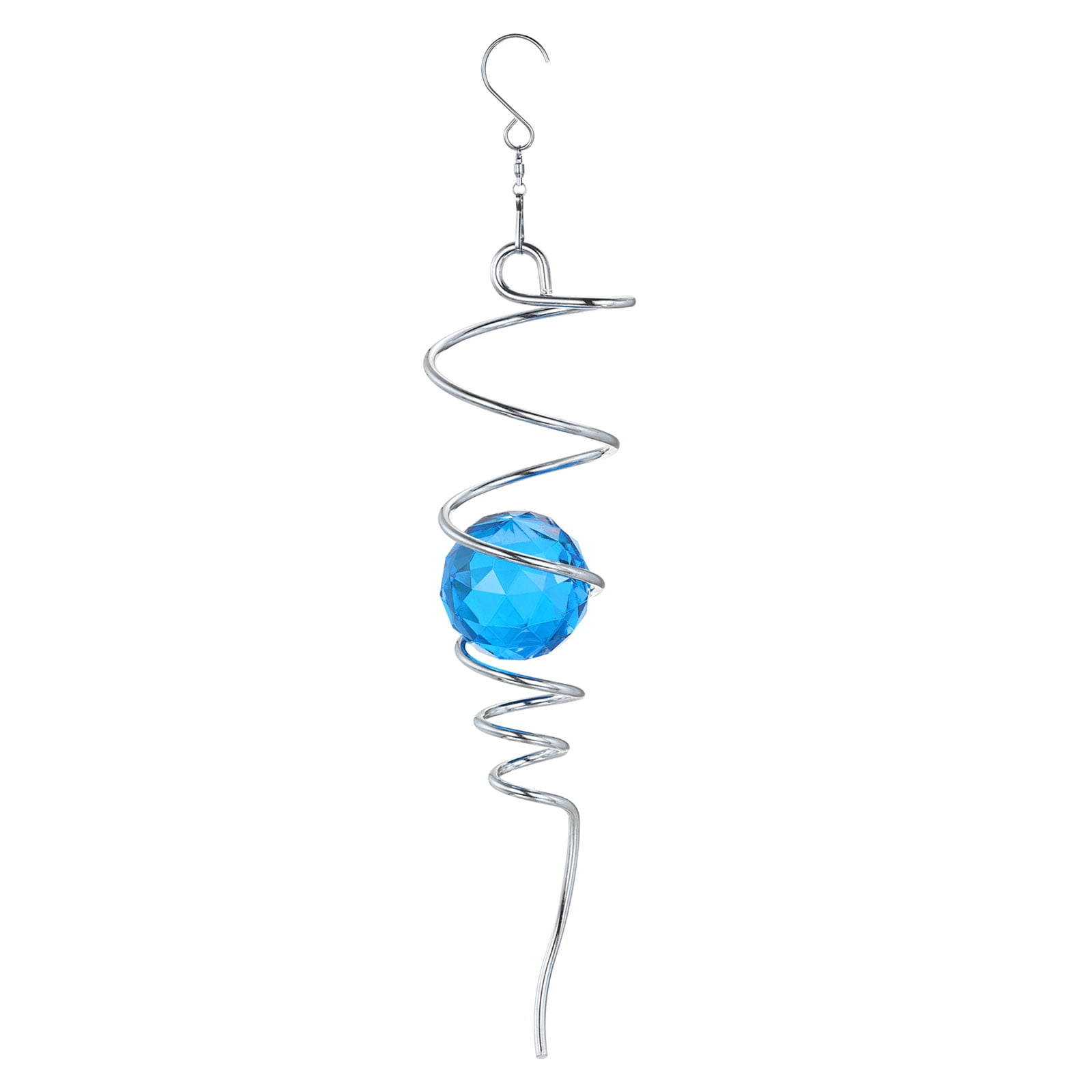 Uxcell 13" Gazing Ball Spiral Tail Decorative Wind Spinners with ...
