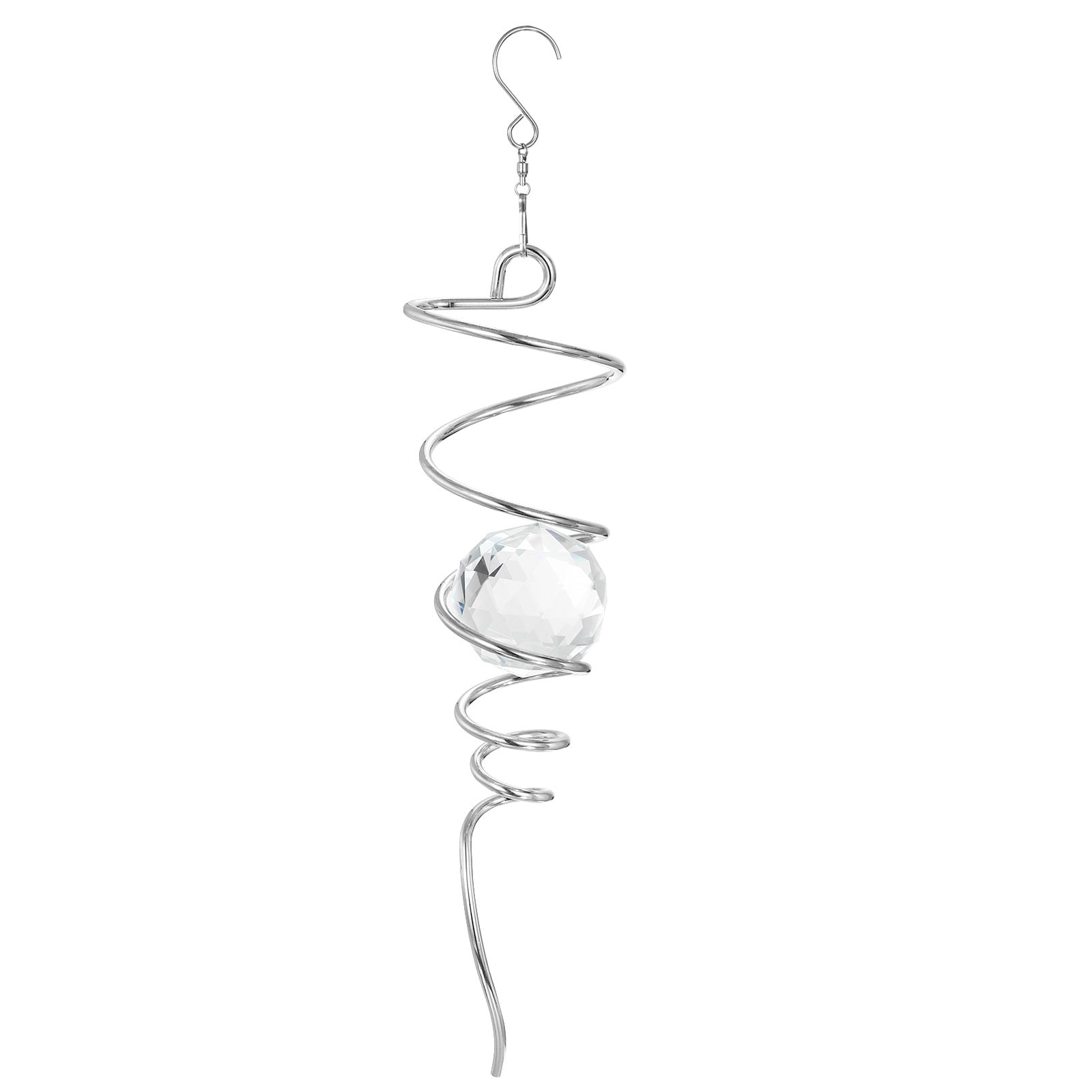 Uxcell 13" Gazing Ball Spiral Tail Decorative Wind Spinners with ...
