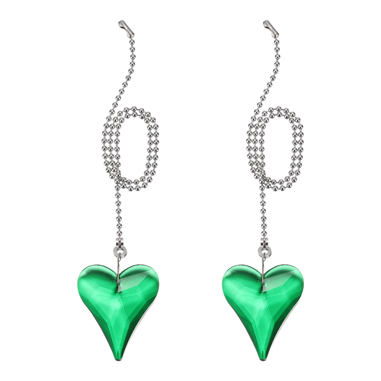 Uxcell 13 Inch Crystal Ceiling Fan Pull Chains, Light Green 2 Pcs (New ...