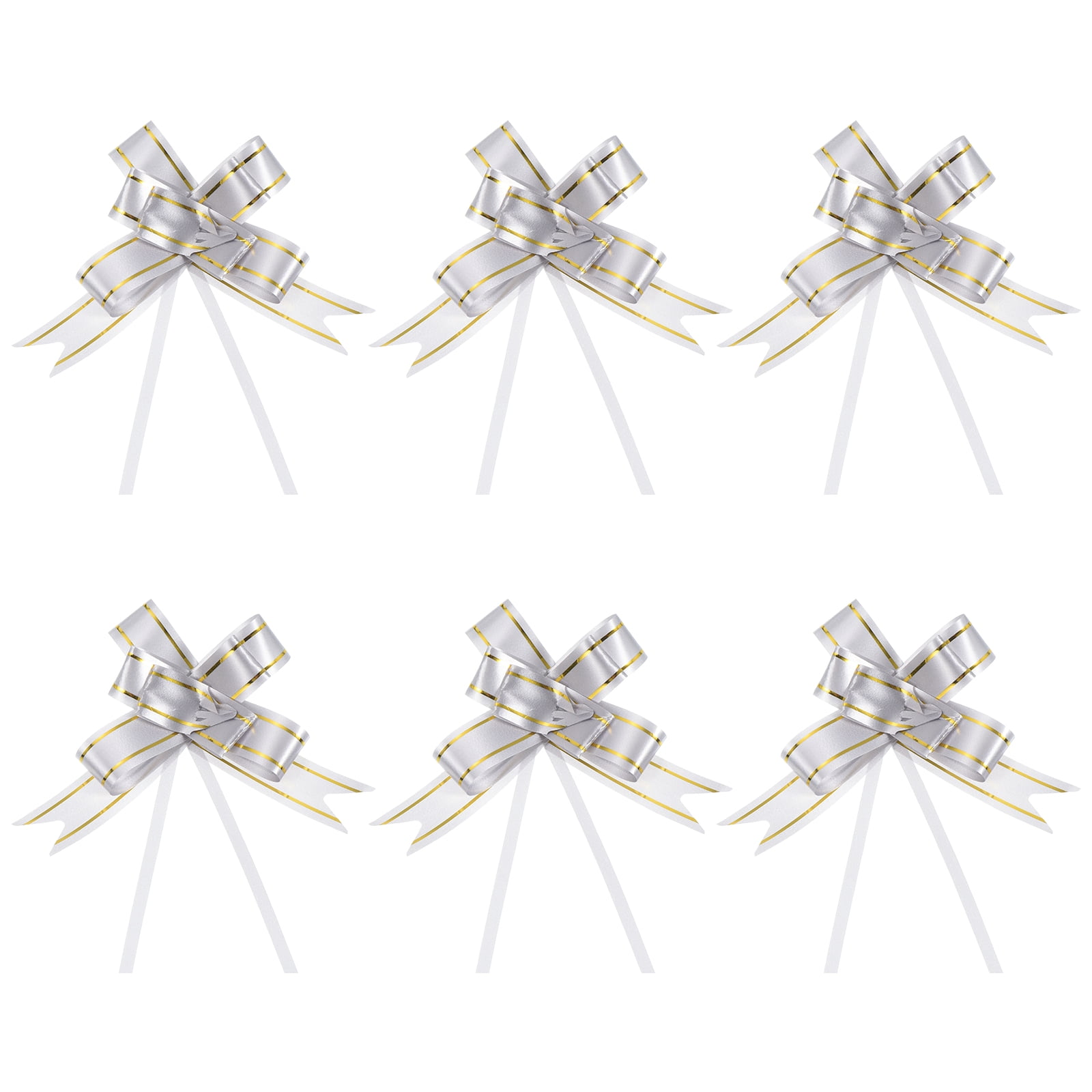 Uxcell 13 Inch Pull Bows Ribbon Gift Wrapping String Gold Thread Style ...