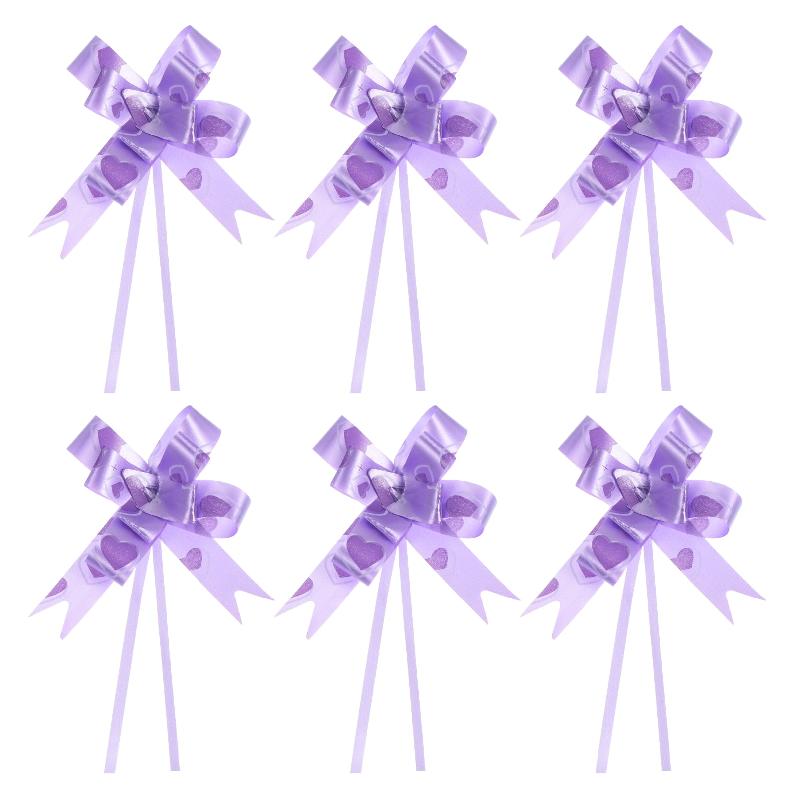 Uxcell 13 Inch Pull Bows Ribbon Gift Wrapping String Heart Pattern ...