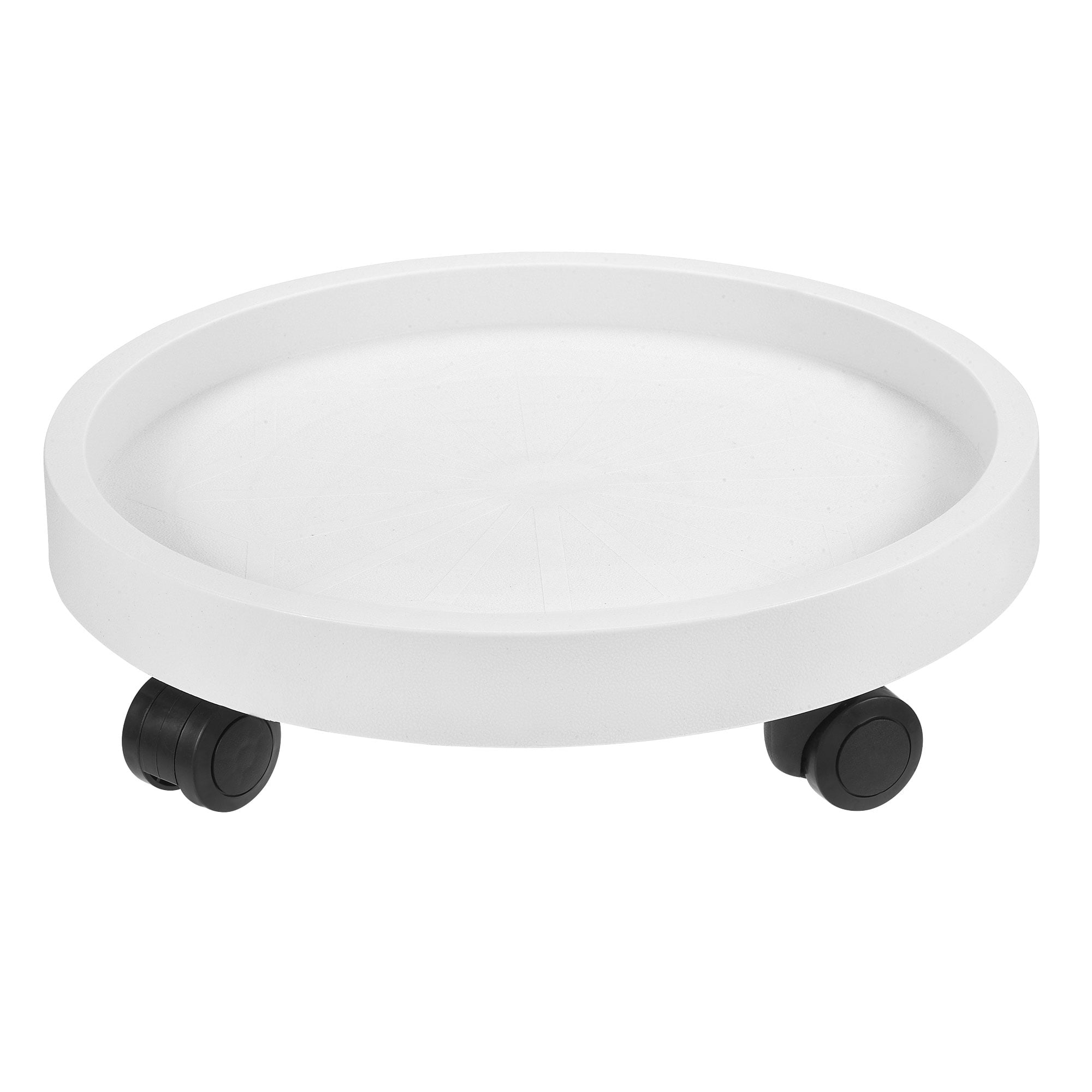 Uxcell 13" Round Plastic Plant Pallet with Wheels Flowerpot, White ...