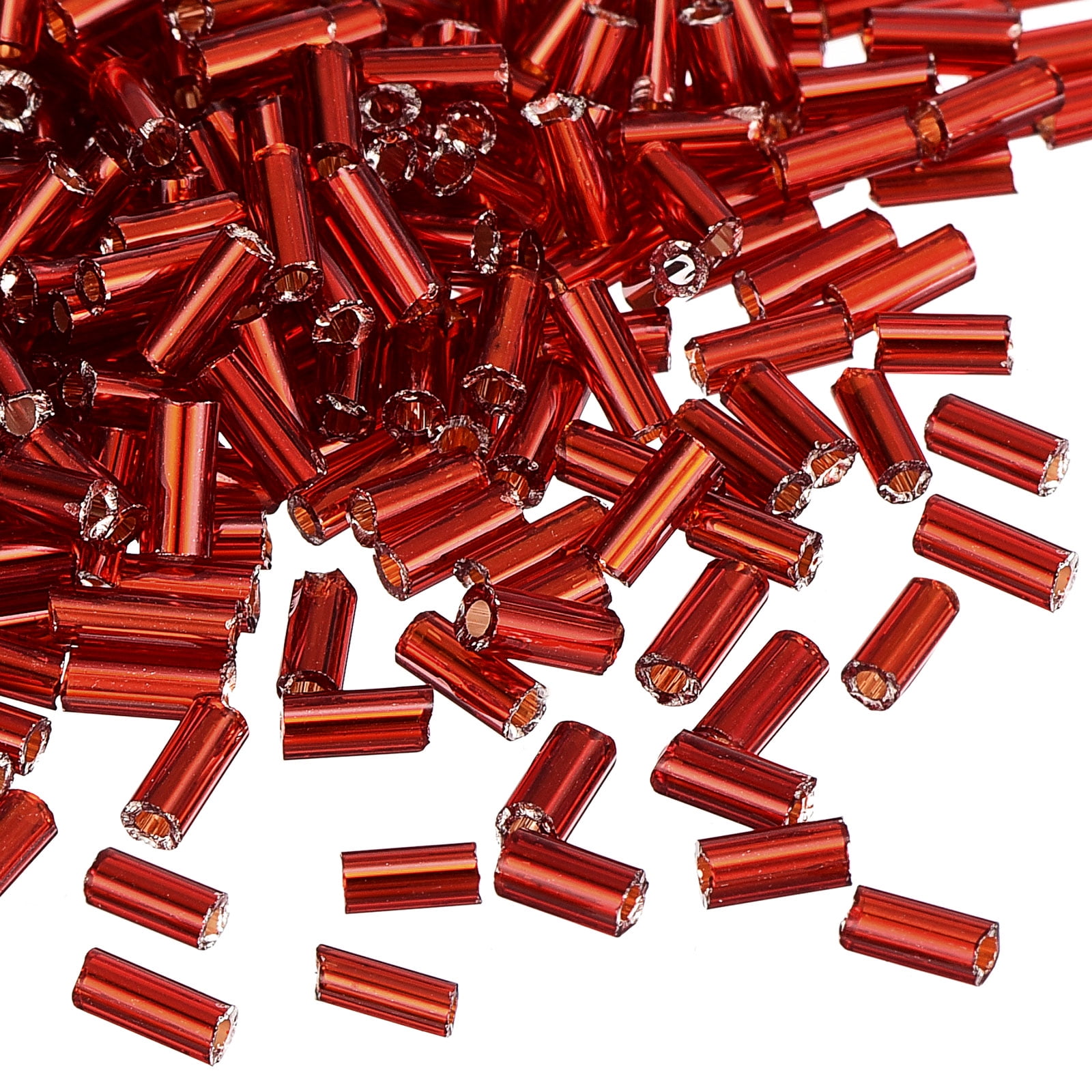 Uxcell 1300 Pack Glass Bugle Beads, 4x1.7mm Tube Mini Loose Glass Seed ...