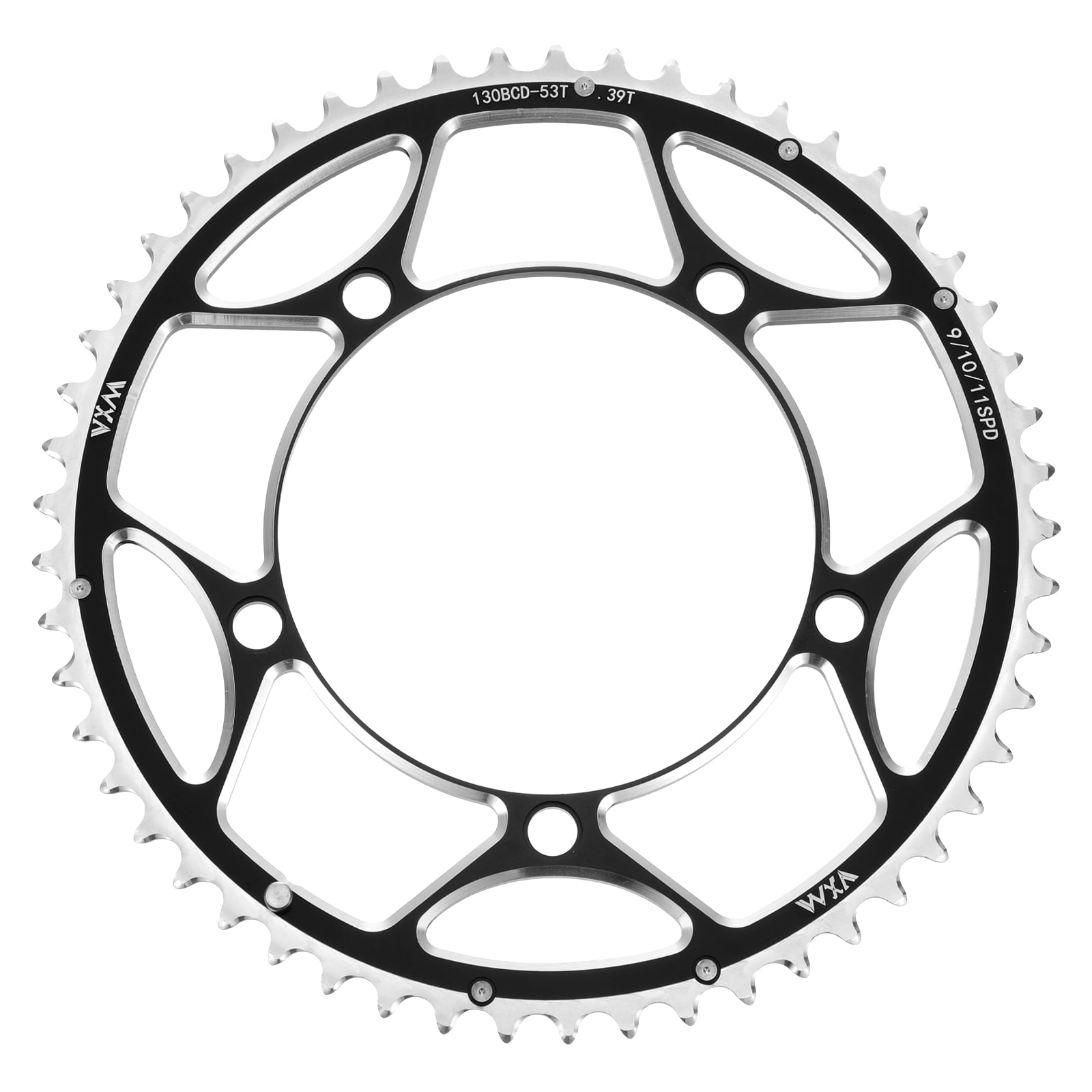 Uxcell 130BCD Bike Chainring 53T Round Narrow Wide Single Aluminum ...